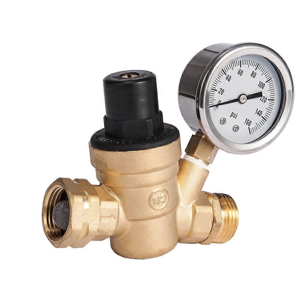 Water Pressure Regulator Valve, Brass Lead-Free Adjustable Water ...