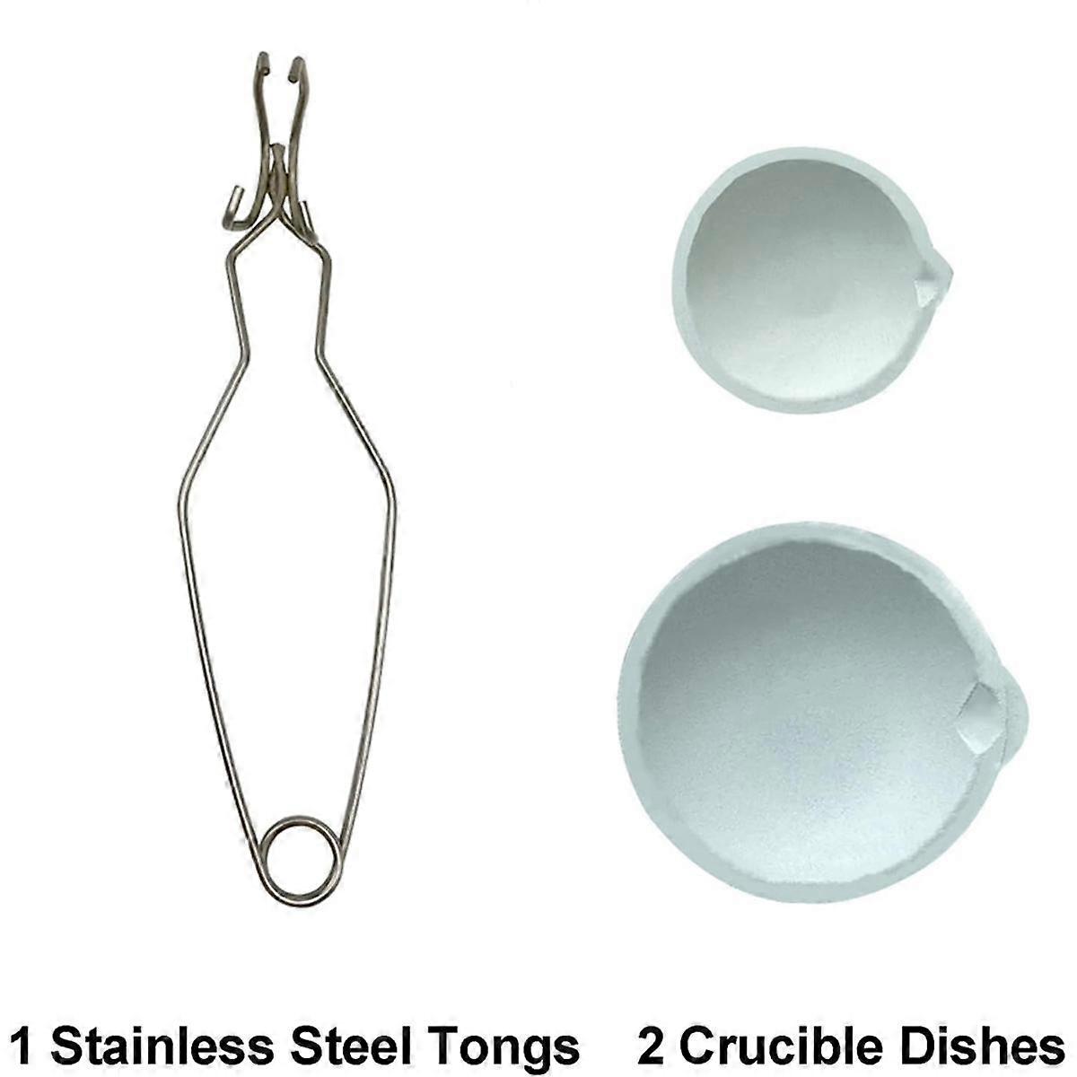 Small Melting Ceramic Crucible Dish Cup Set with Whip Tongs Handle 2A ...