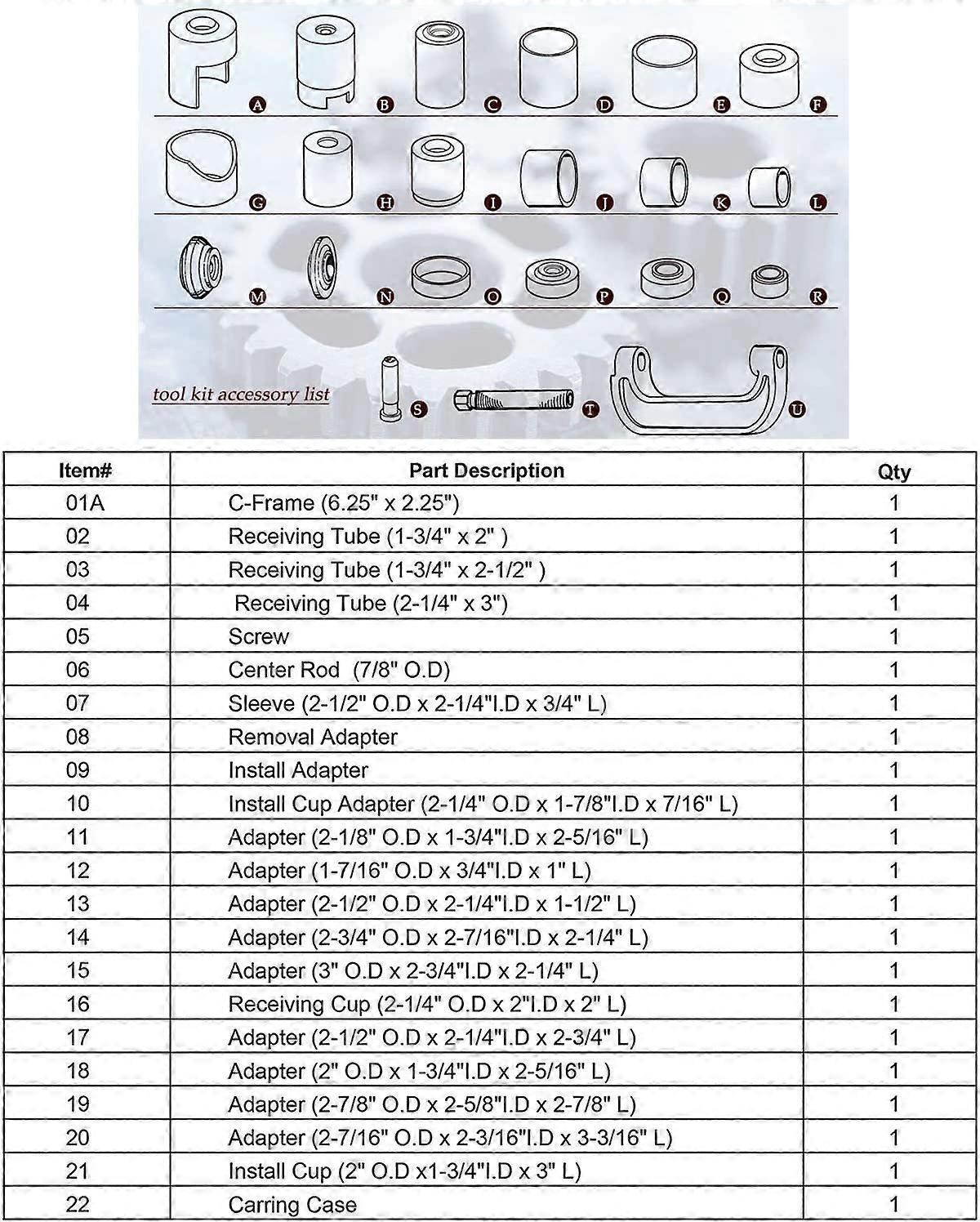 21PCS Master Ball Joint Press | Upper and Lower Ball Joint Removal Tool ...