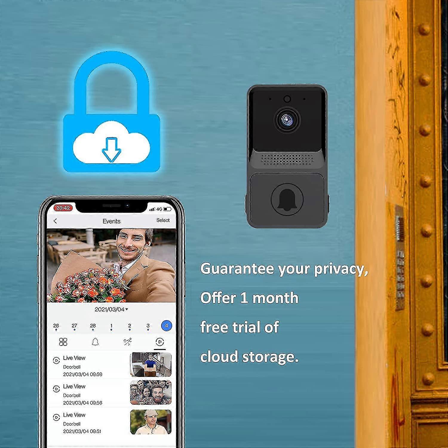 Wireless Remote Video Doorbell, Smart Video Doorbell Home Intercom Hd ...