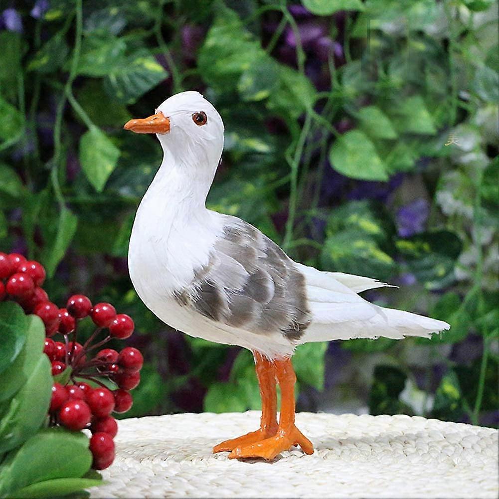 Simulation Seagull Statue - Rustic Standing Bird Figurines - Garden ...