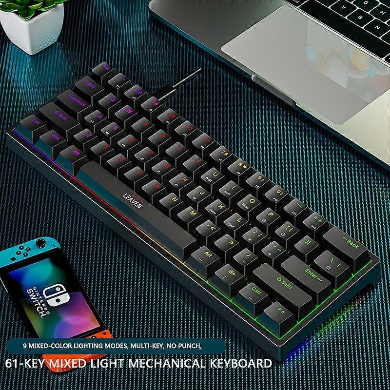 K620 Mini Gaming Mechanical Keyboard 61 Keys RGB Hotswap Type-C Wired ...
