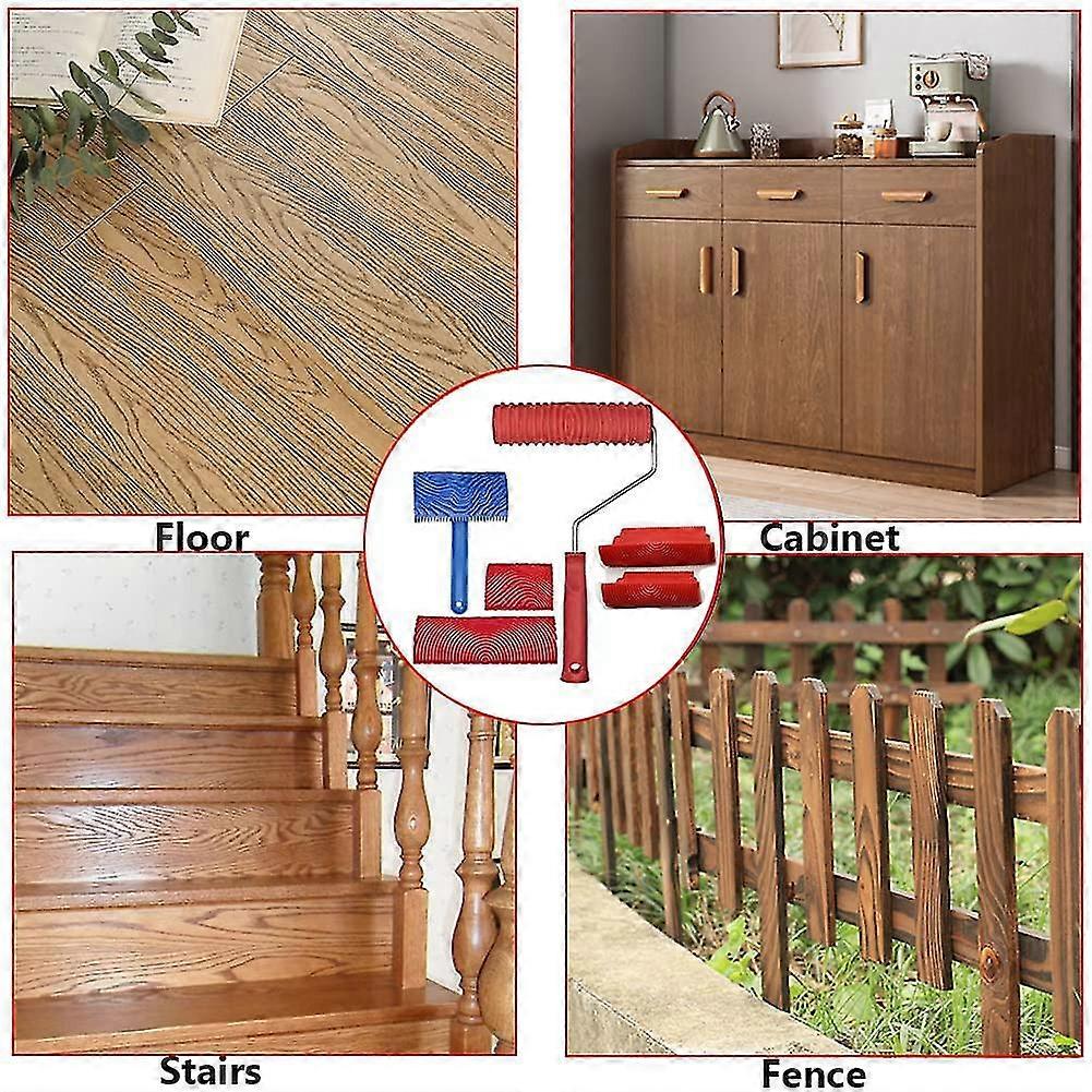 Wood Grain Tool Set, 6pcs 7 Inch Graining Painting Tool Wood Texture ...