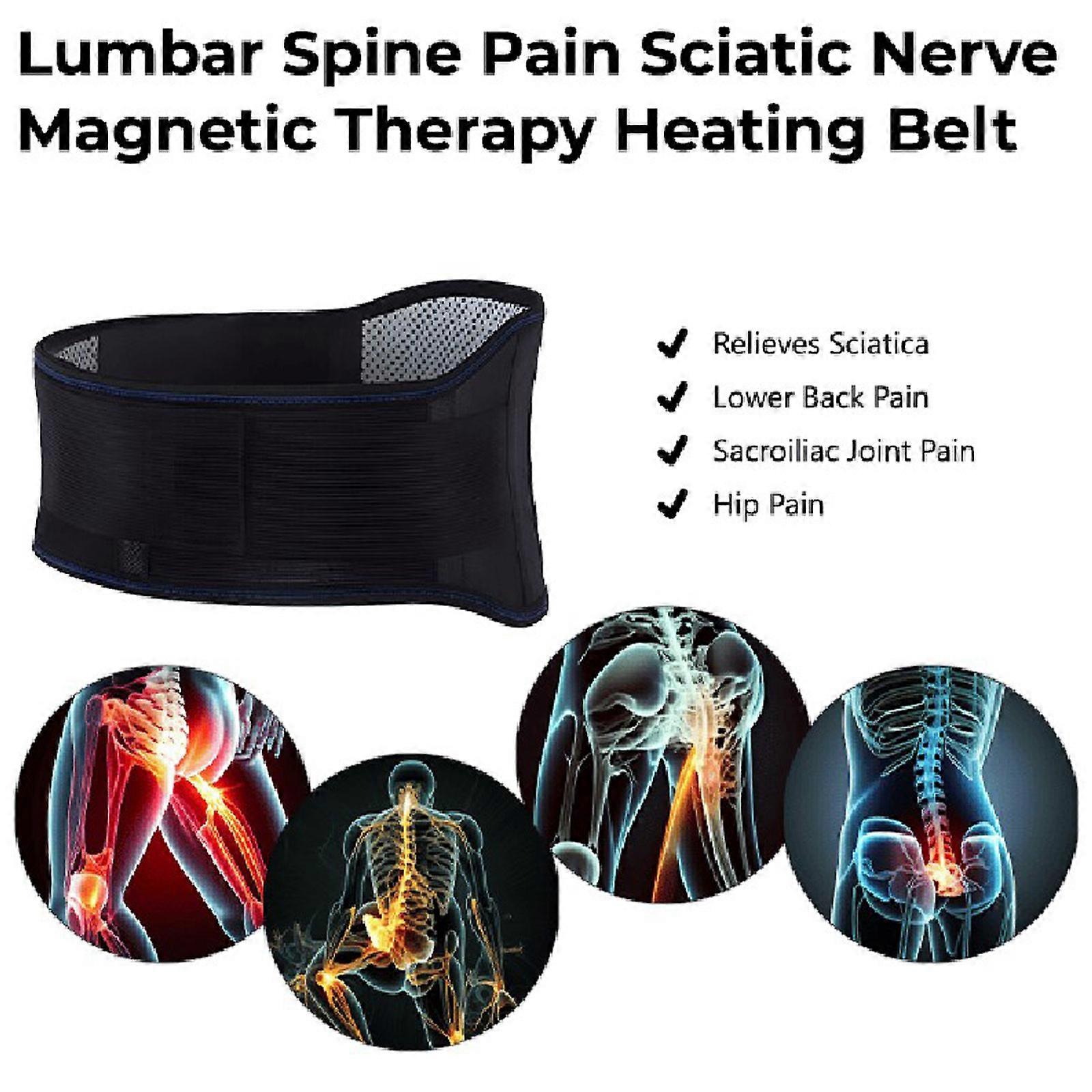 Magnetic Back Support Belt Brace Self Heating Lumbar Lower Waist Pain ...