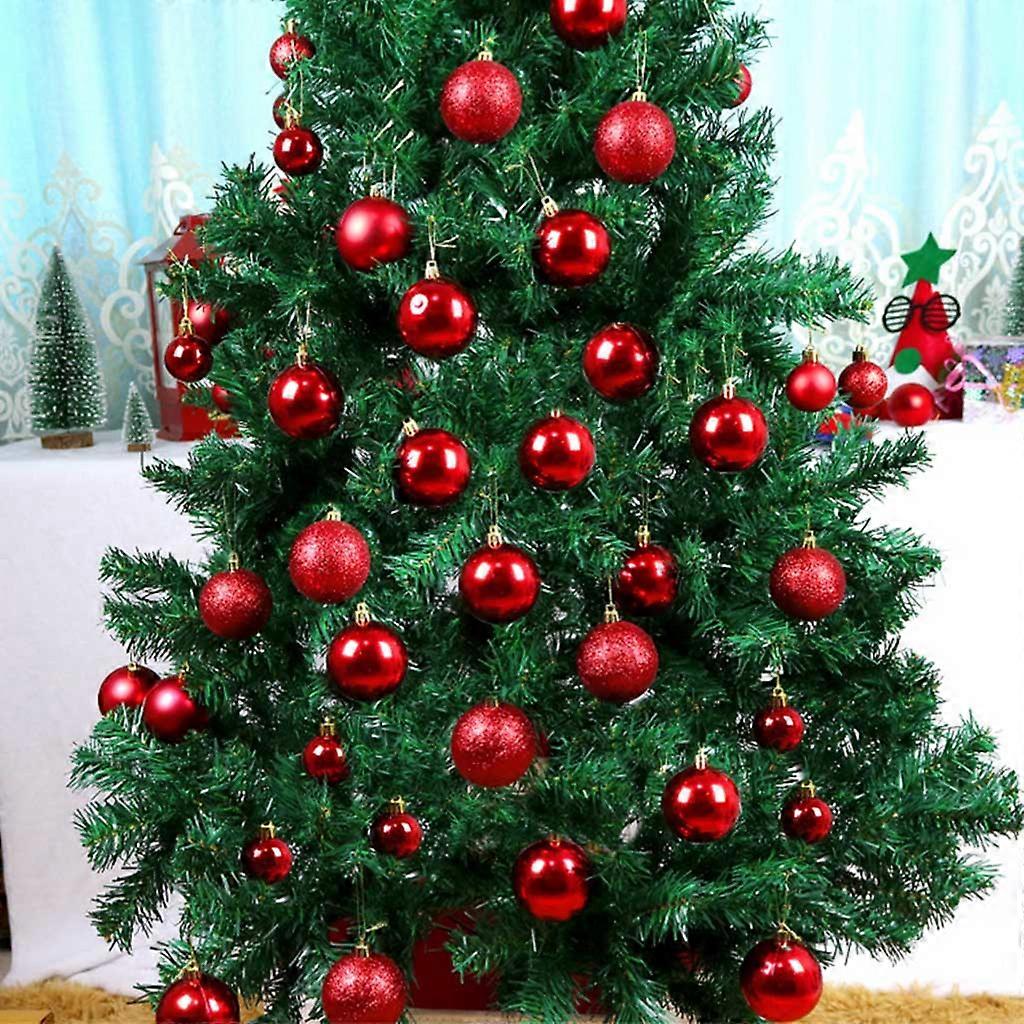 24pcs 4/6/8cm Glitter Christmas Shatterproof Ball Baubles Ornaments ...