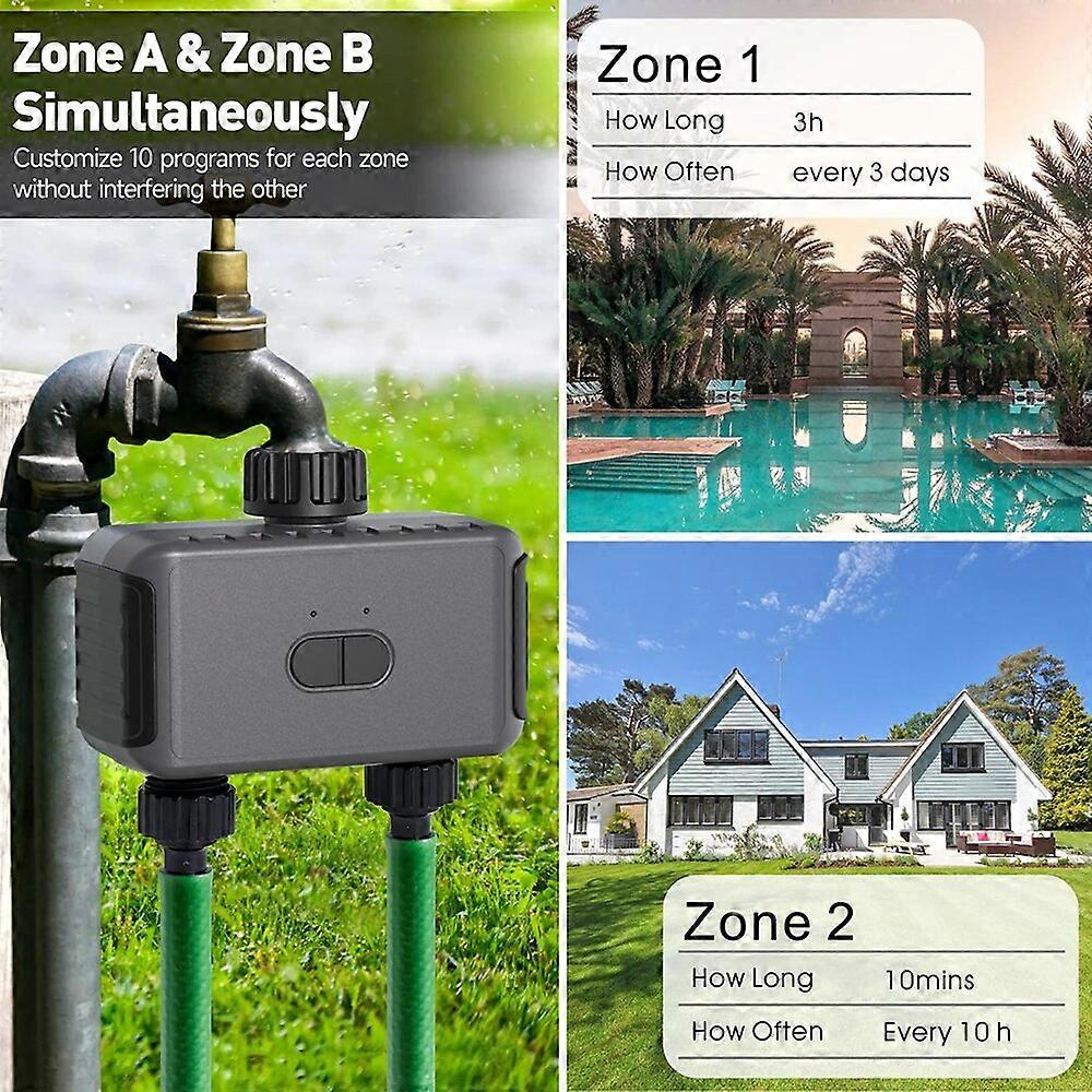 Water Timers 2 zone Smart Garden Watering Timer Wifi Automatic Drip ...