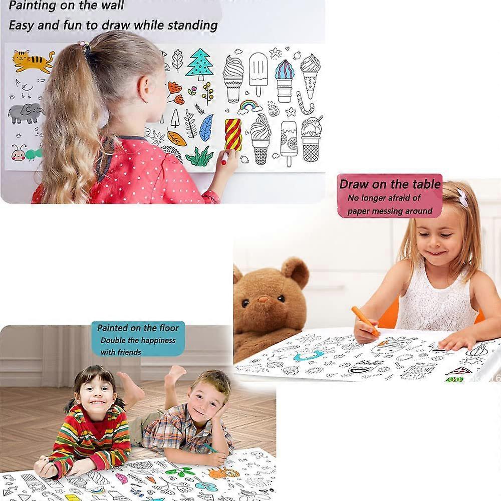 Drawing Coloring Paper Roll for Kids DIY Painting Color Filling Paper ...