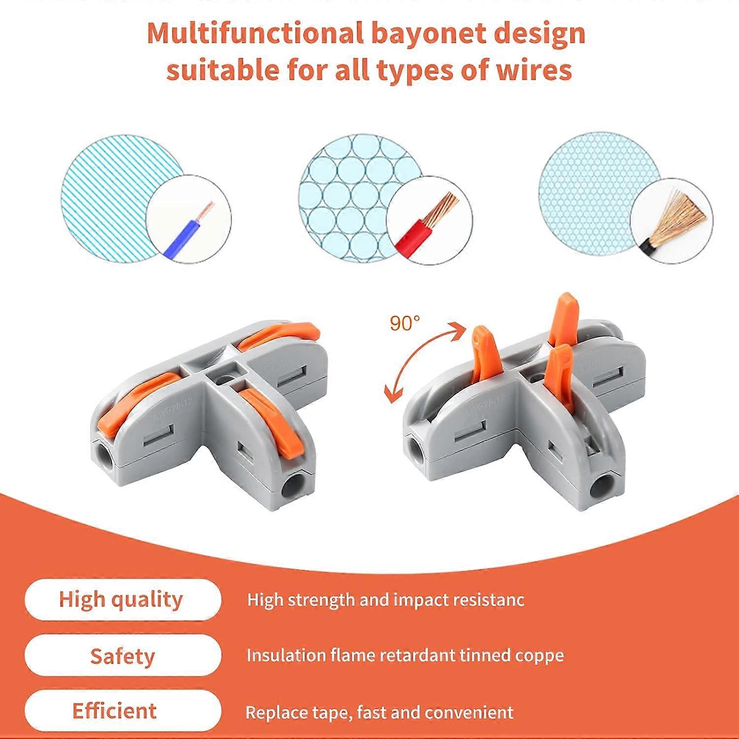 30 PCS Compact Wire Connectors, Electrical Connector Block, T ...