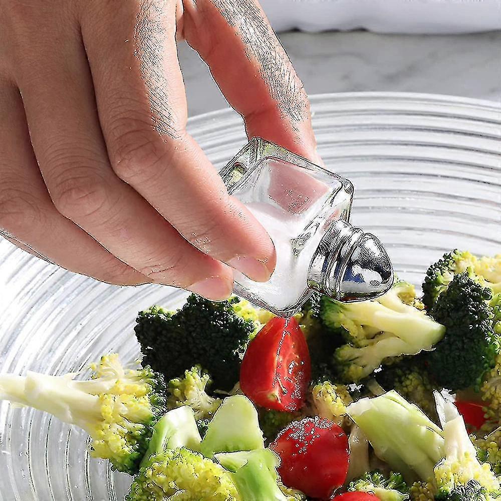 Mini Salt And Pepper Shakers, 0.5 Oz / 1/2 Oz Glass Cube Body ...