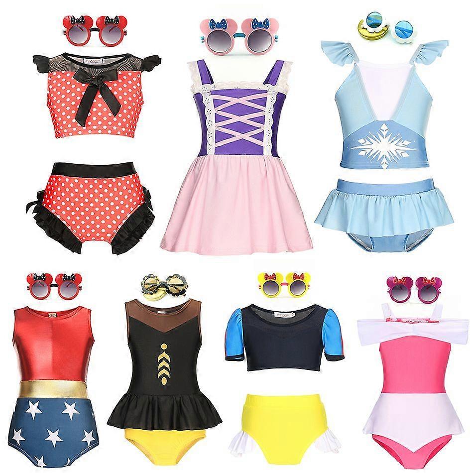 Swimsuits Set L# Girl Swimsuit One Piece Swimwear Cute Cartoon Frozen ...