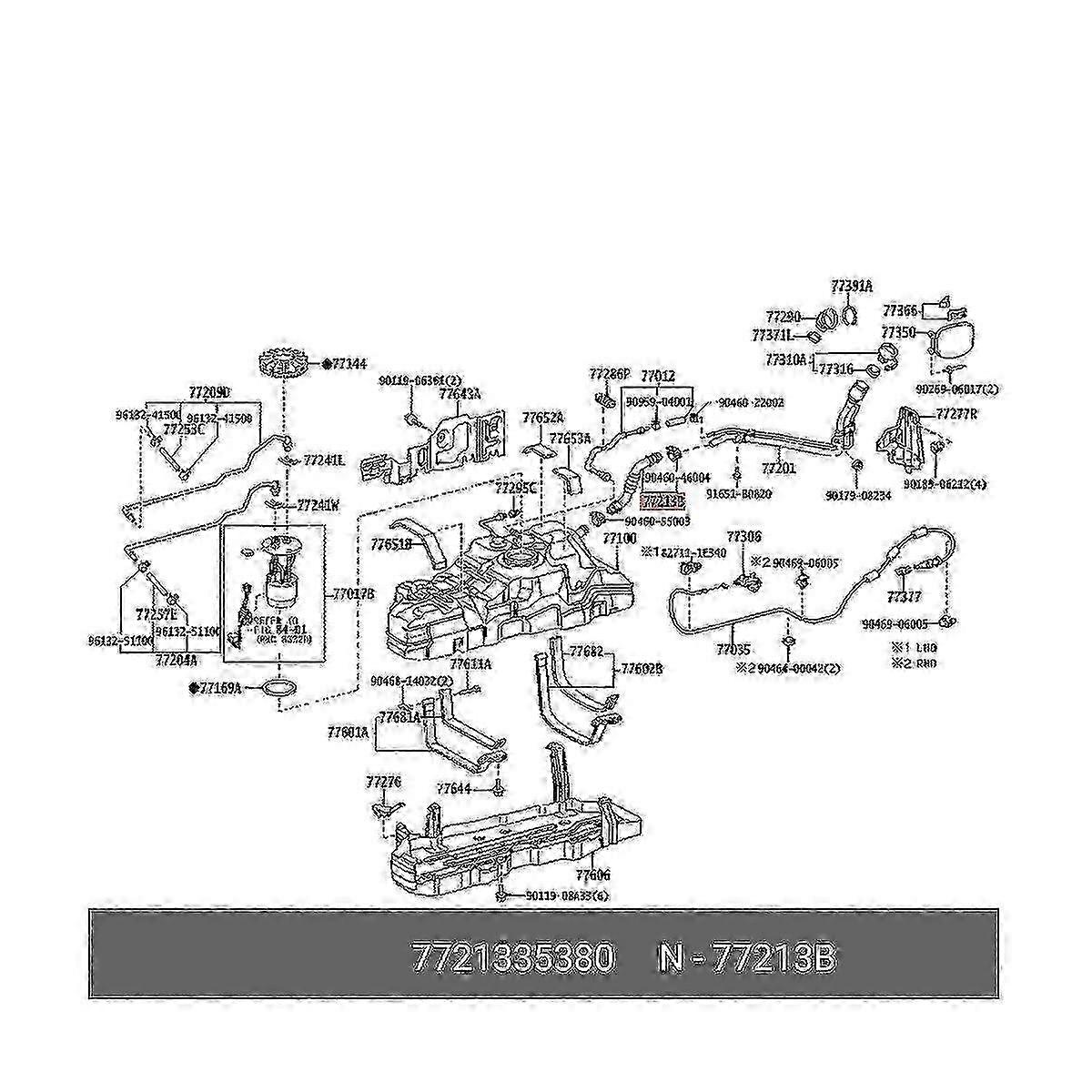 Fuel Tank Hose Assembly for Toyota Land Cruiser 120, Compatible with ...