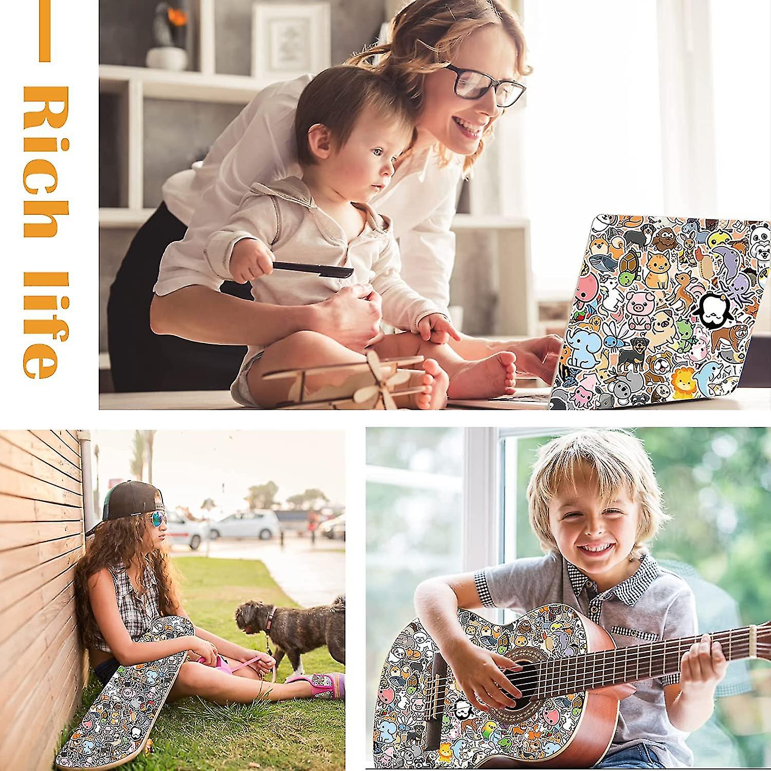 200 Pcs Cute Animal Stickers,colorful Animal Waterproof Stickers,vinyl ...