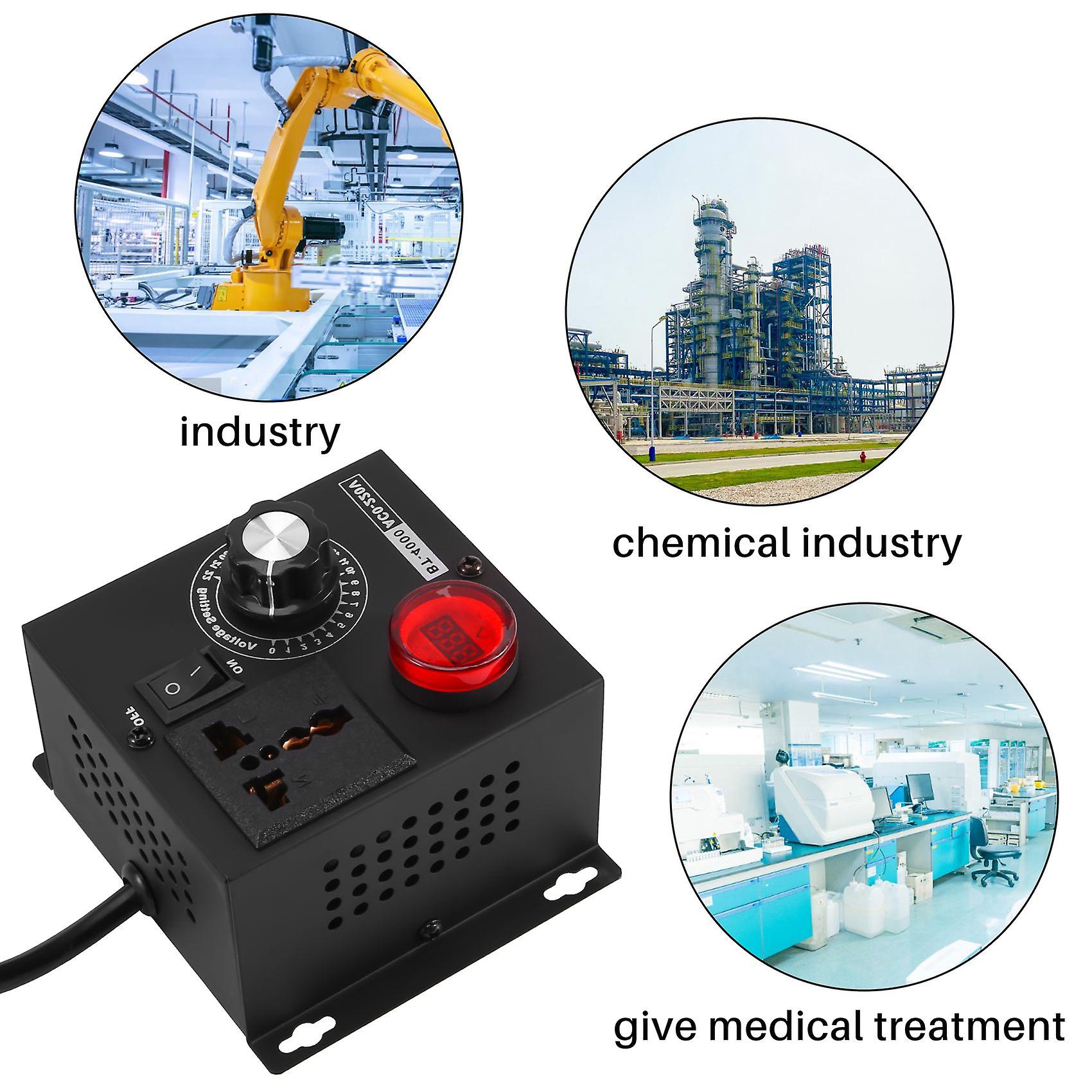 Ac220V 4000W Scr Electronic Voltage Regulator Temperature Motor Fan ...