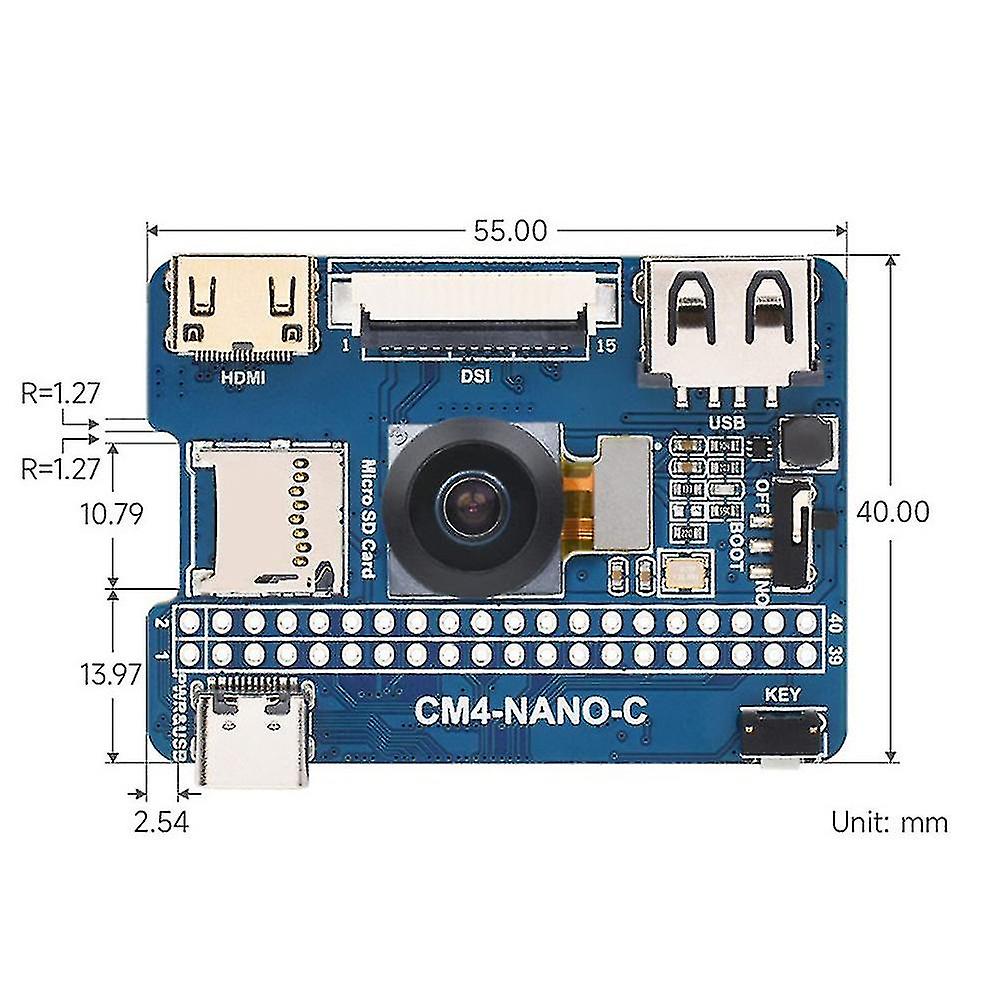 Cm4-nano-c For 40pin Gpio Cm4 Expansion Board On-board 800w Imx219-d160 Camera Computing Module ...