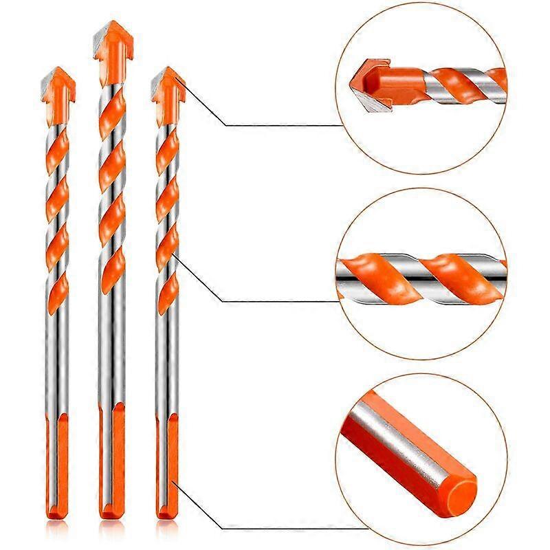 Drill Bit Set, 10 Pieces Triangular Drill Bit Set 6/6/8/10/12 mm, Punch ...