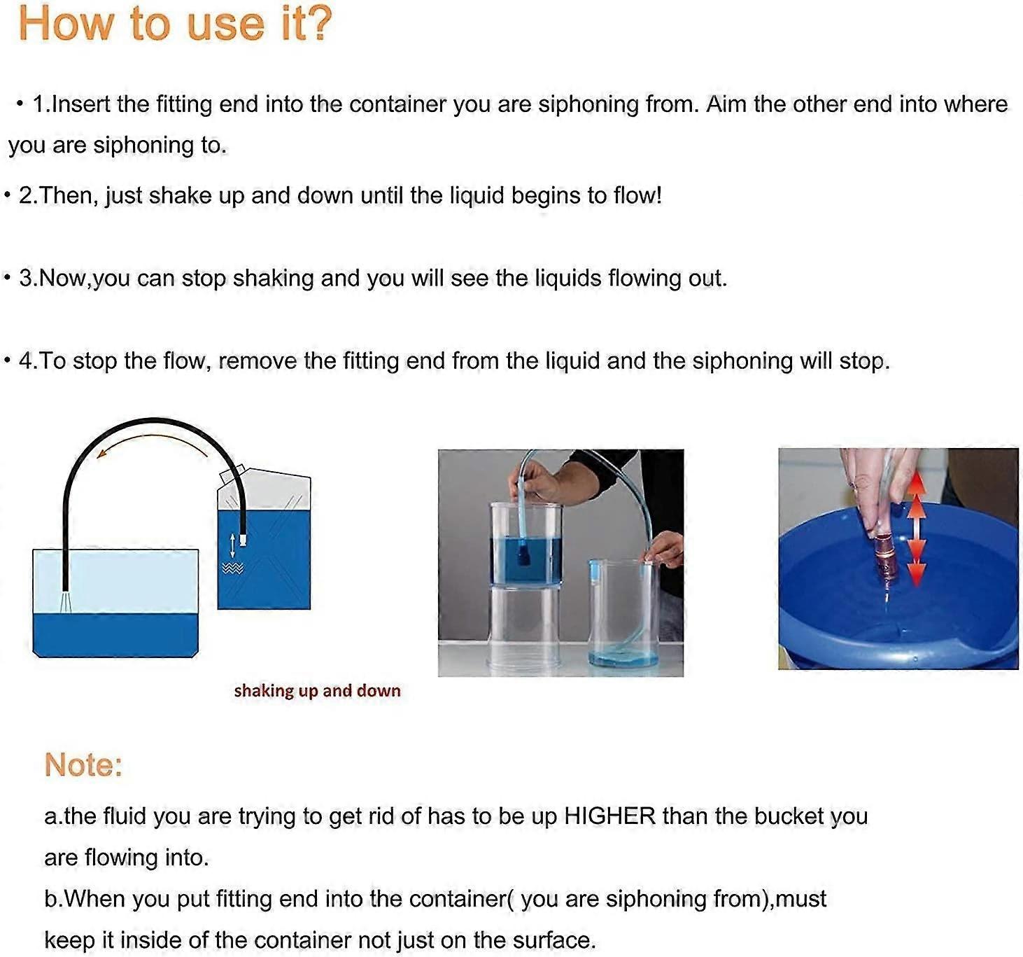 Hose Siphon Pump for Gas/Petrol/Fuel Water Self-Priming Shaker Siphon ...