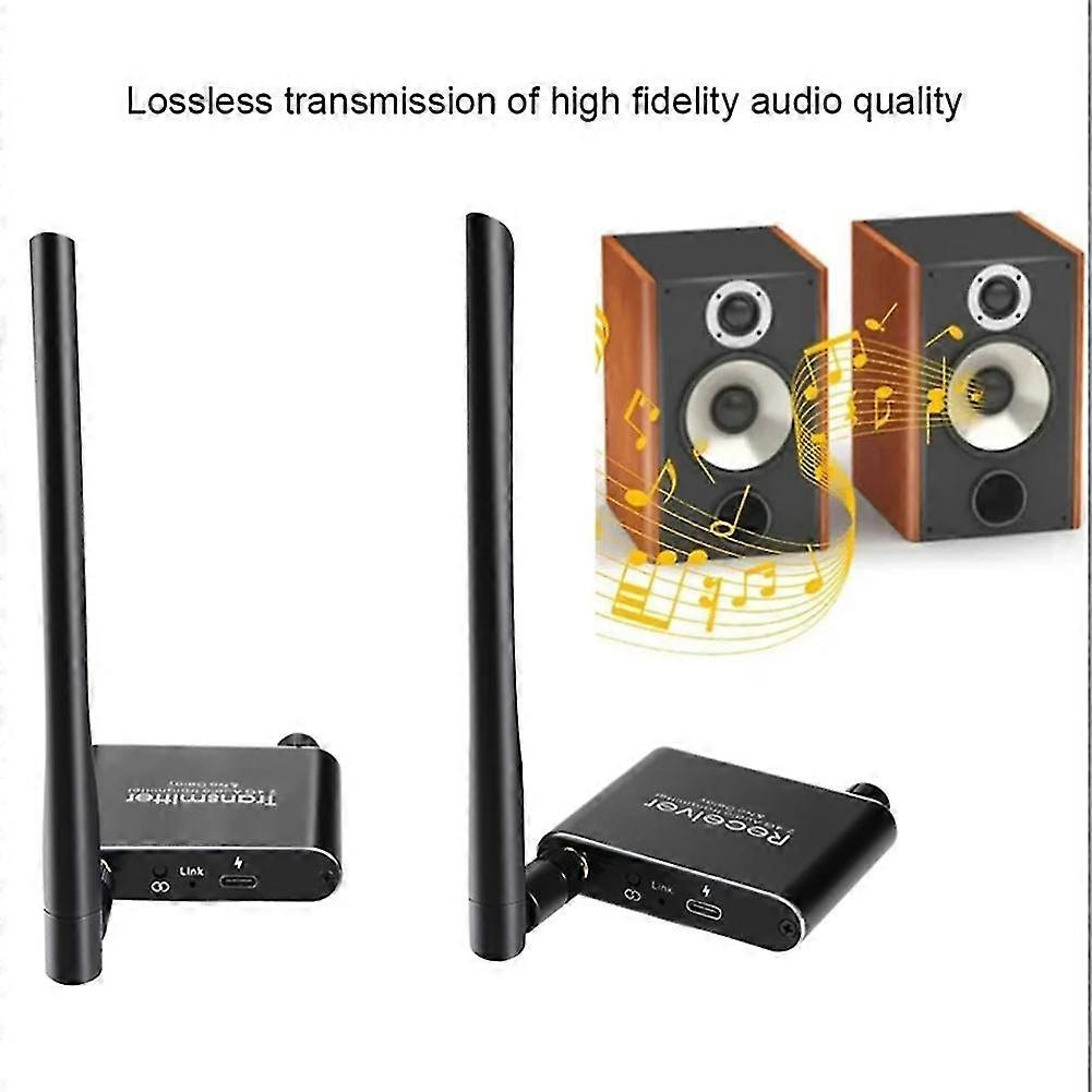 50M 2.4G Wireless Audio Music Transmitter and Receiver with 3.5mm R/L ...