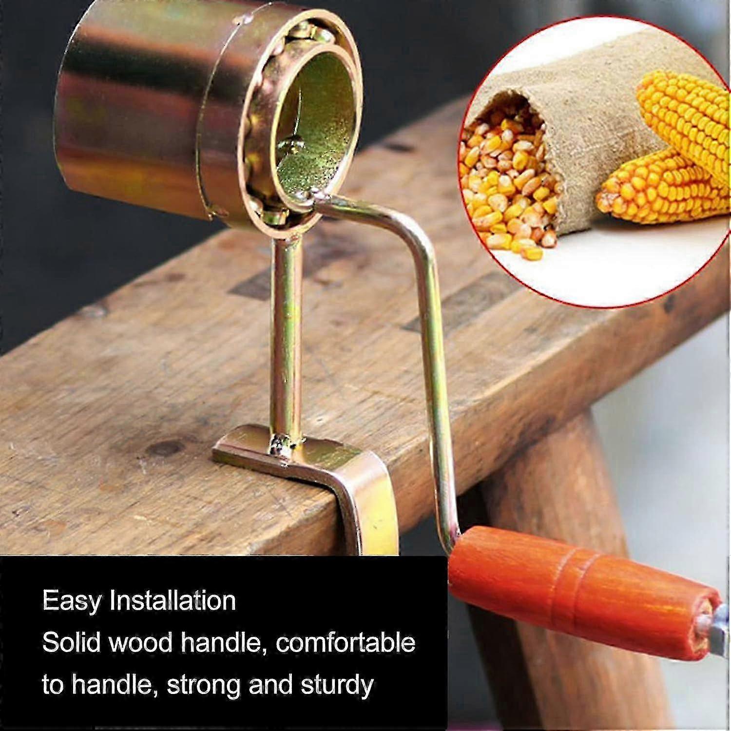 Dry Corn Sheller For Popcorn, Hand Crank Corn Thresher Fixed On A ...