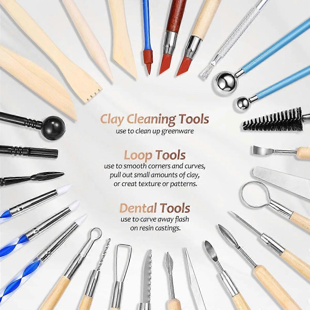 8-61 Pcs/Set Pottery Clay Sculpting Tools Kit for Art Craft Ceramic Wax ...