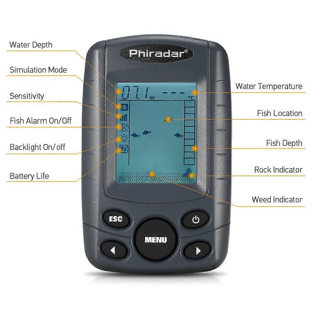 Portable 2.4 Inch LCD Fish Finder 240FT Depth Range Fishing Finder with ...