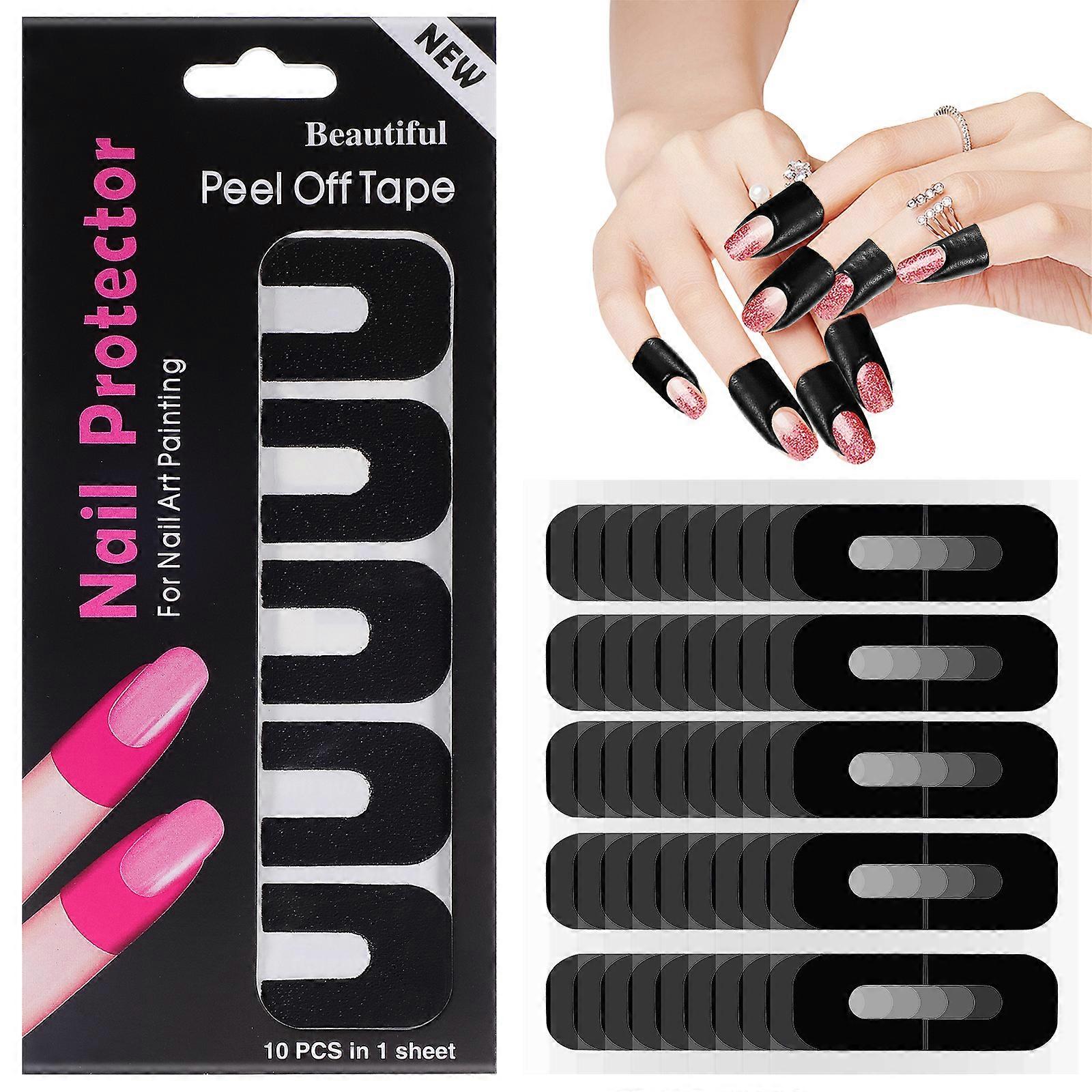 100 Sheets Nail Protector Stickers Nail Protectors Nail Protector Cover Nail Protectors For Gel ...