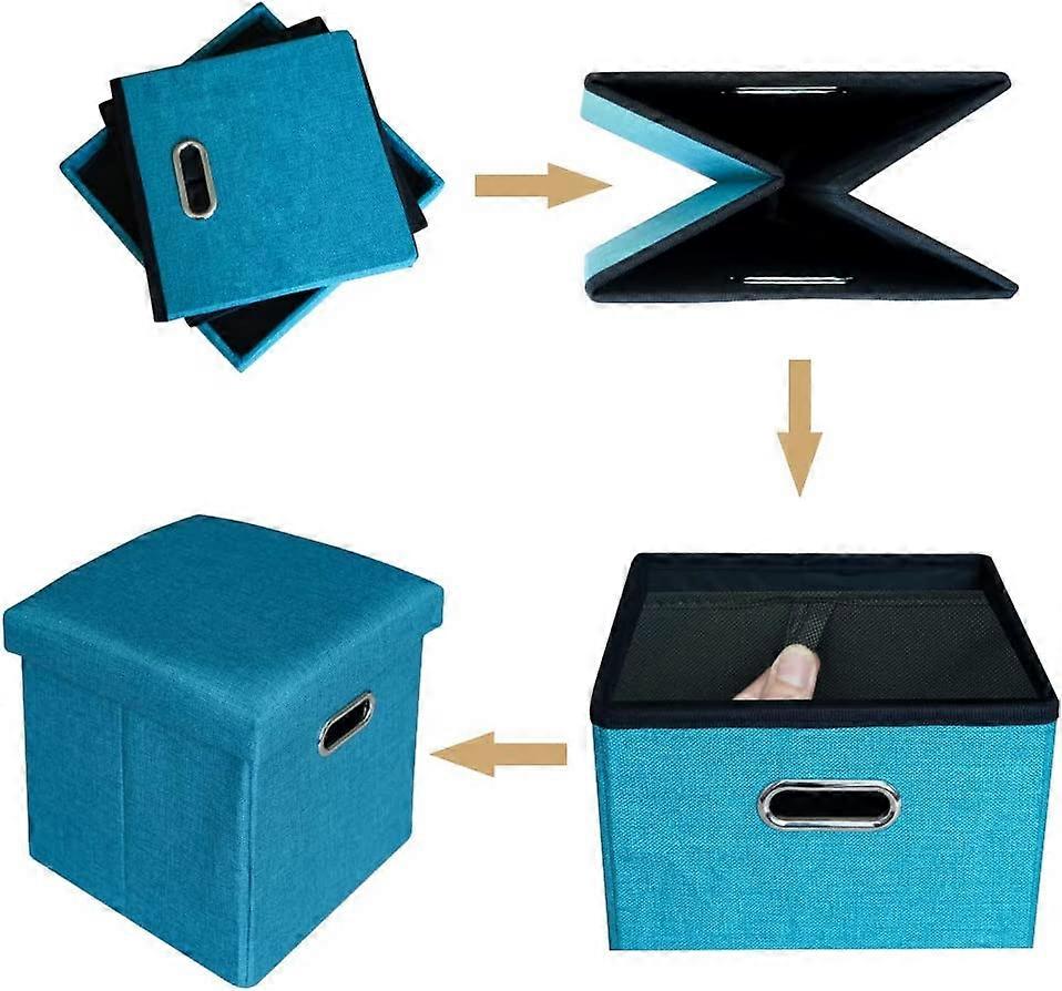 Pouf Storage Chest Storage Box Footstool Foldable Pouffe Hollow Design ...