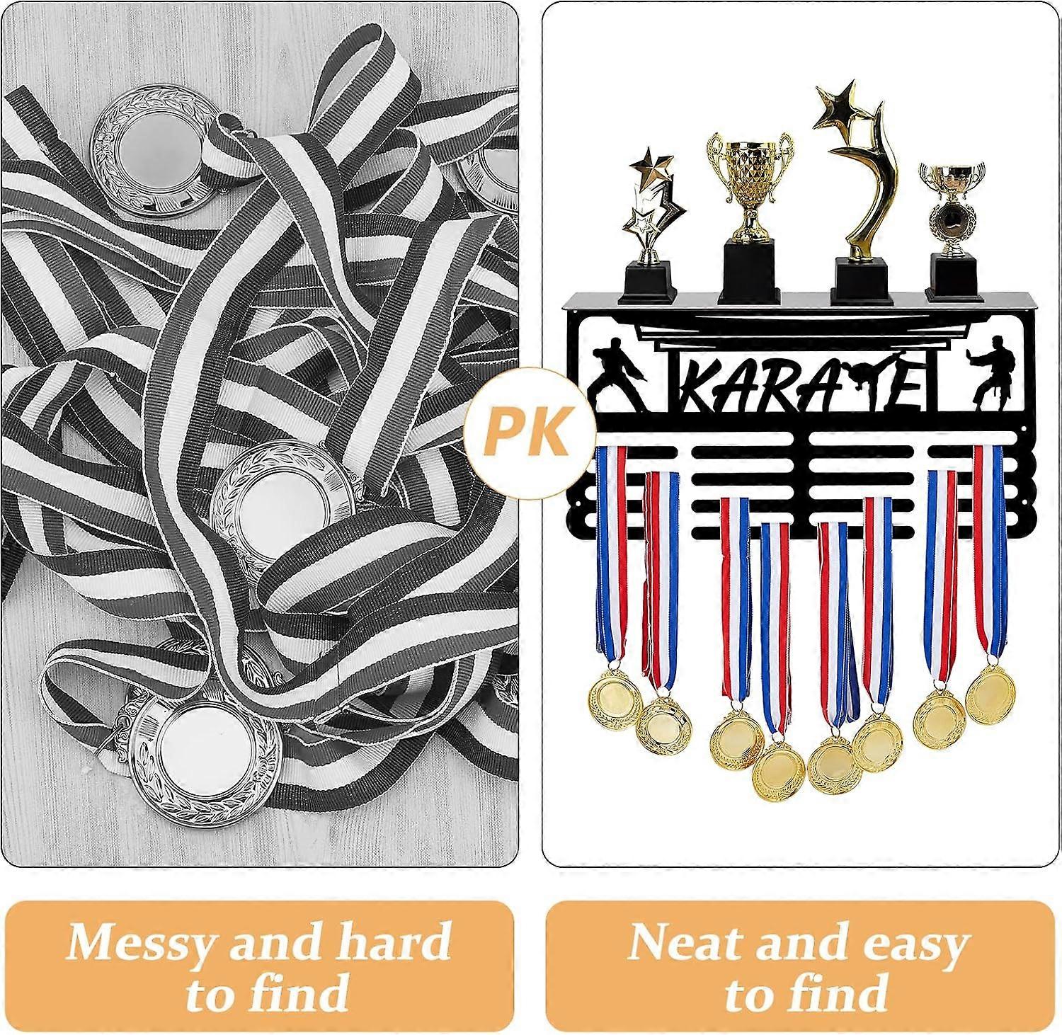 Karate Medal Hanger Display Trophy Shelf Sports Medal Holder Trophy ...