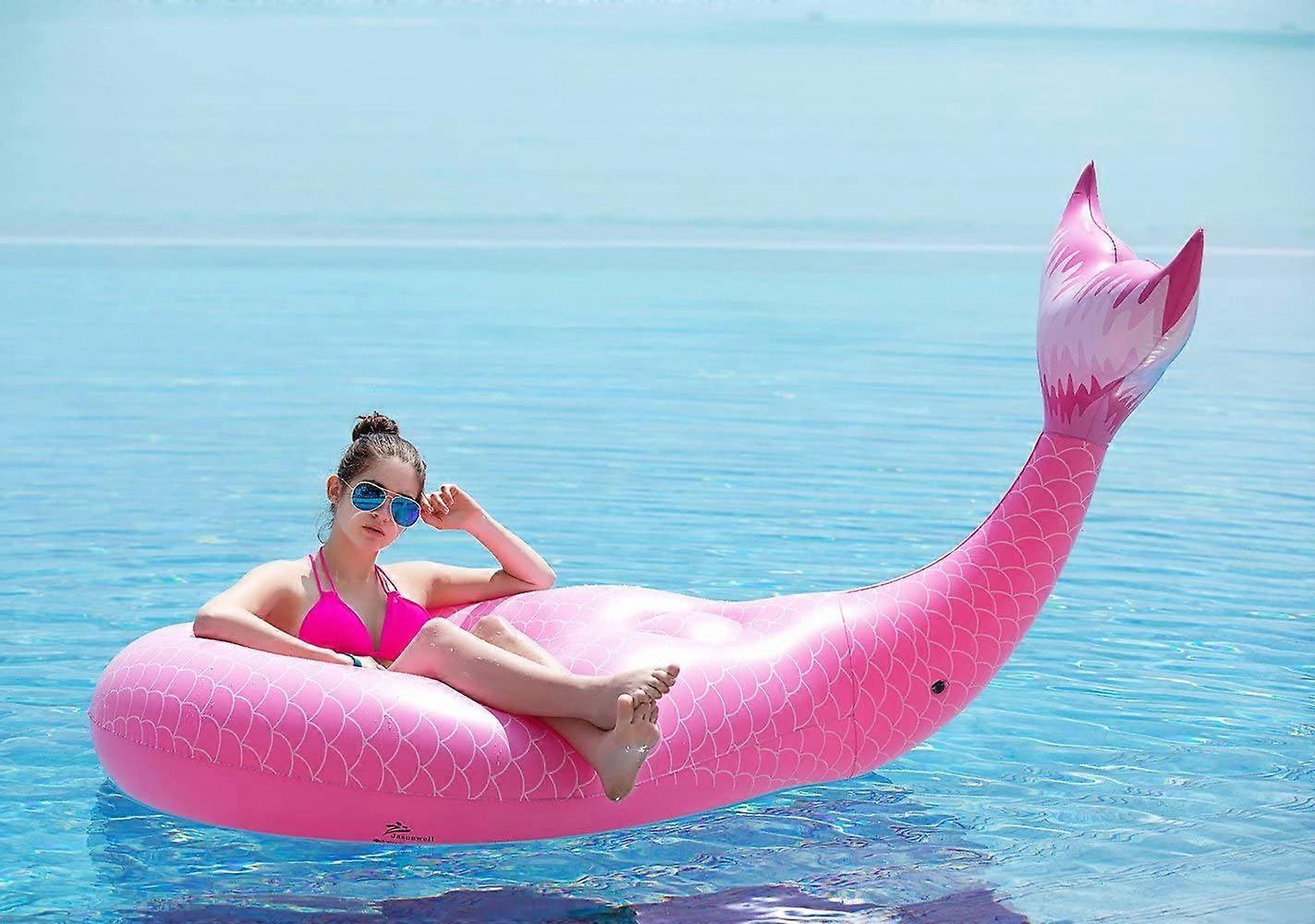 Giant Inflatable Mermaid Tail Pool Float with Fast Valves Summer Beach ...