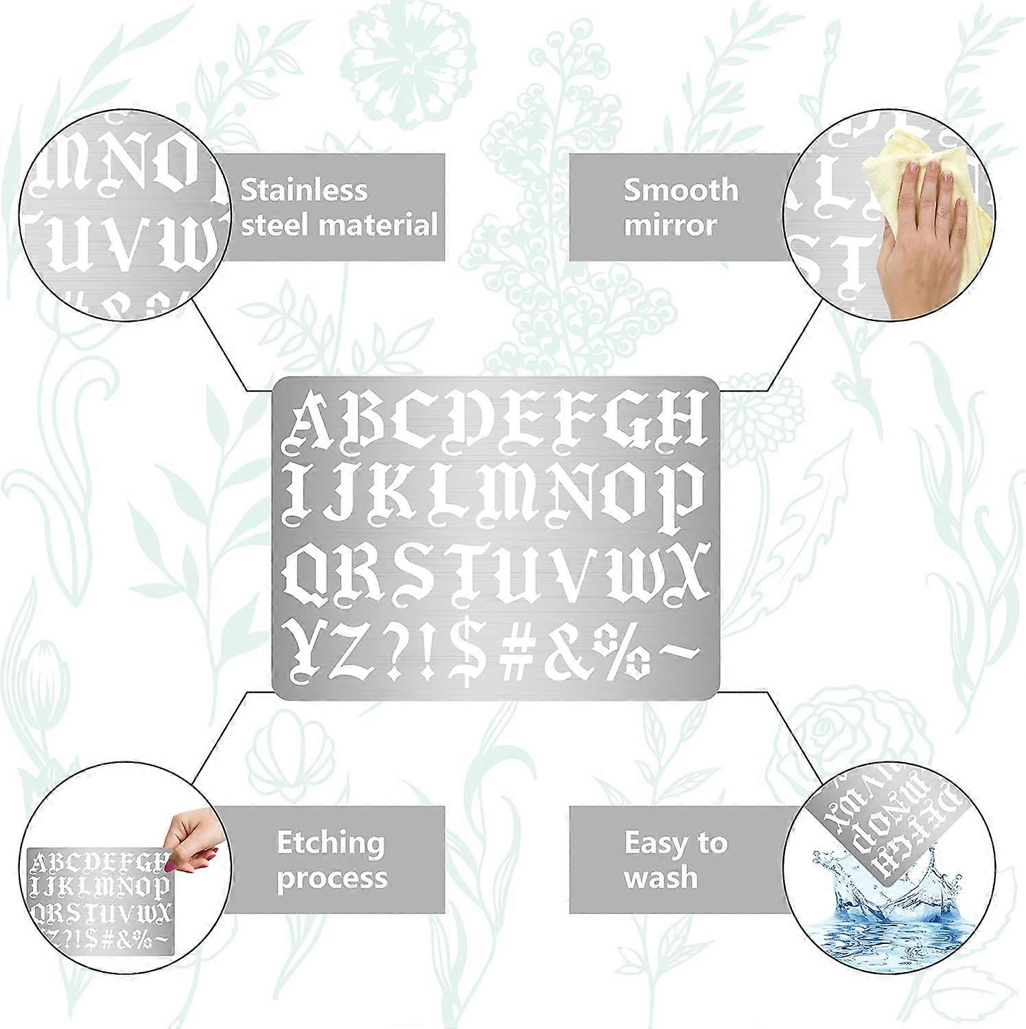 Gothic Font Lettering Stencils Old English Font Stainless Steel ...