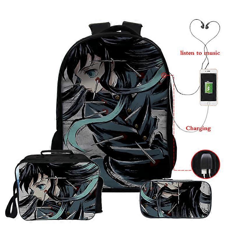 Anime Demon Slayer Muichiro Tokito Bagpack Teenager Boys Girls School ...