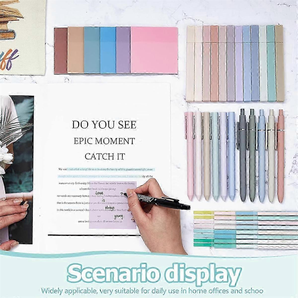 Book Annotation Kit, Set Of Pencil Case Pouch,300 Sheets Transparent ...