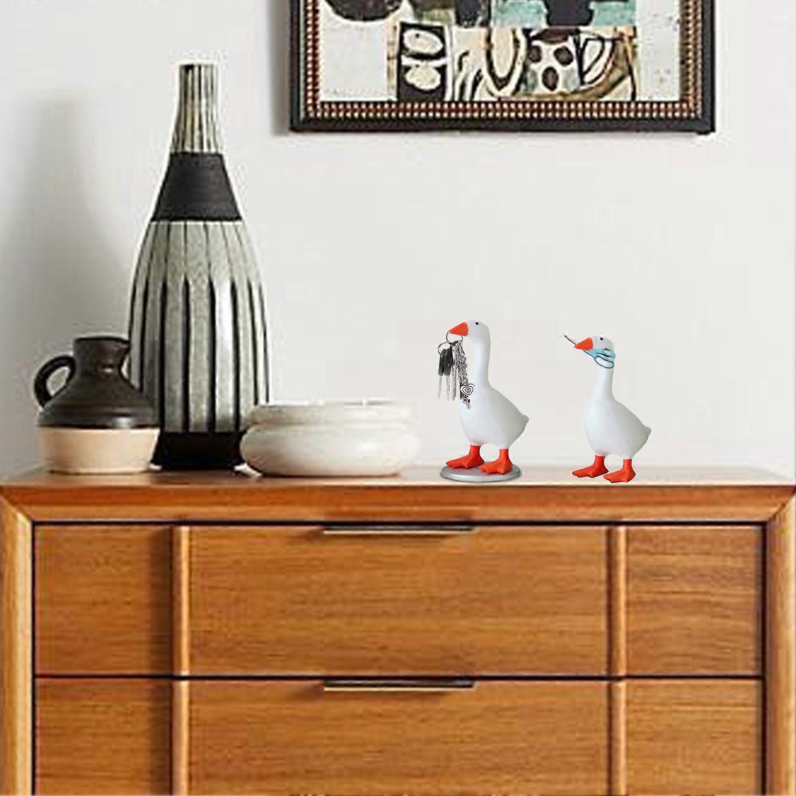 Magnetic Goose Key Holder Resin Desk Goose Figurines Aesthetic Animal ...