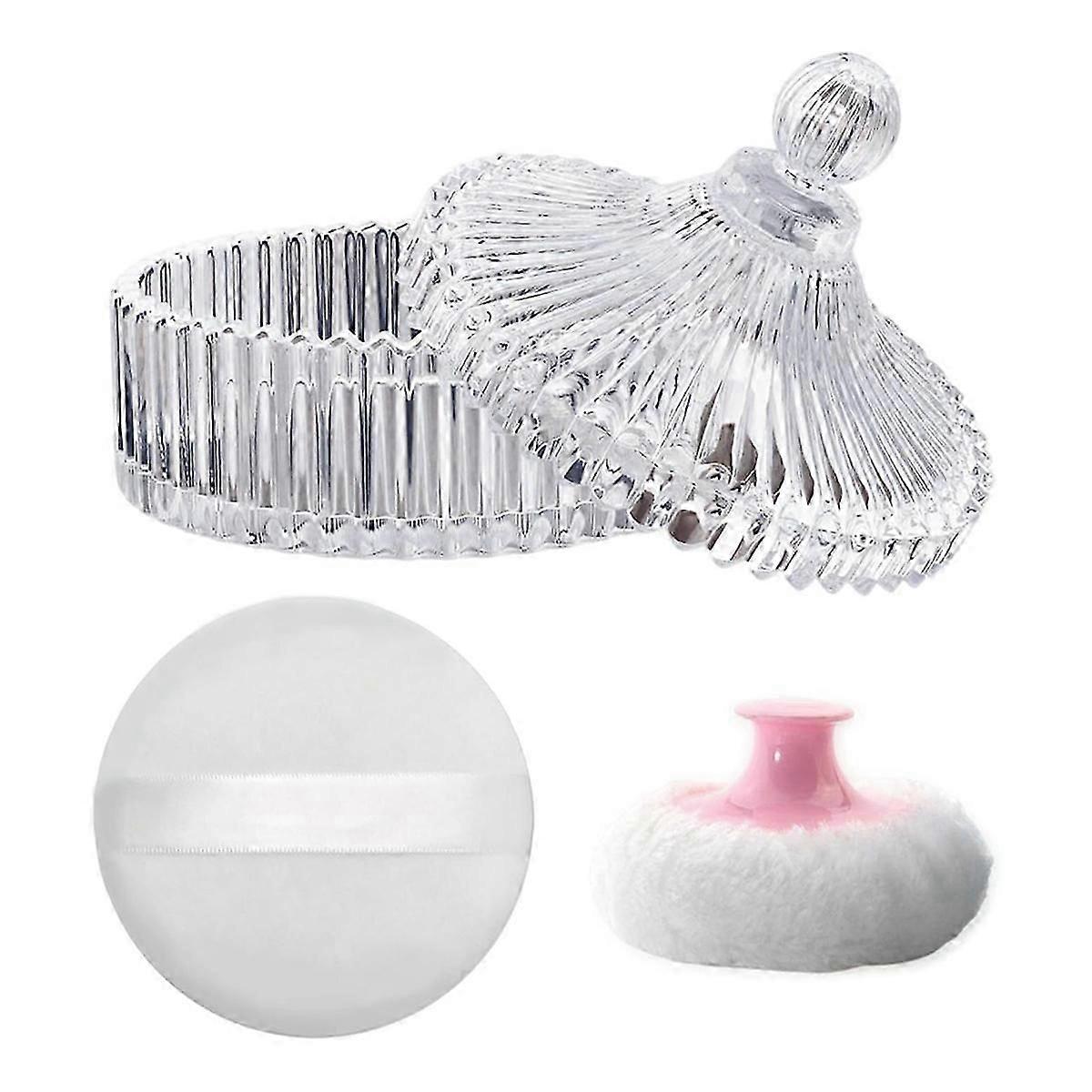 Body Powder Puff and Container Set , Dusting Powder Puff for Women and ...