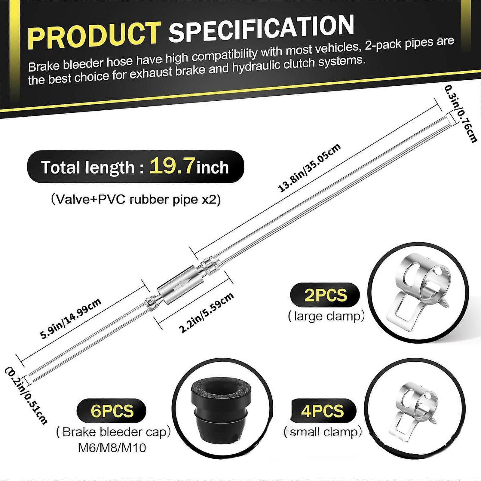 Clutch Brake Fluid Bleeder Hose Motorcycle Brake Bleeder Kit with Caps ...