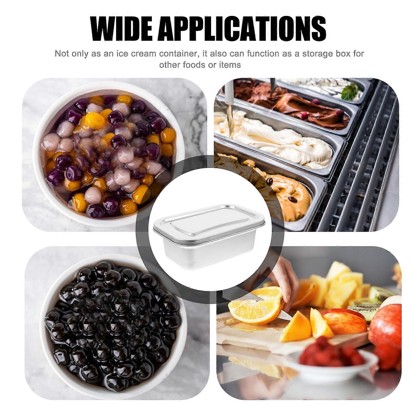 Ice Cream Container Freezer Food Storage Container Homemade Ice Cream ...