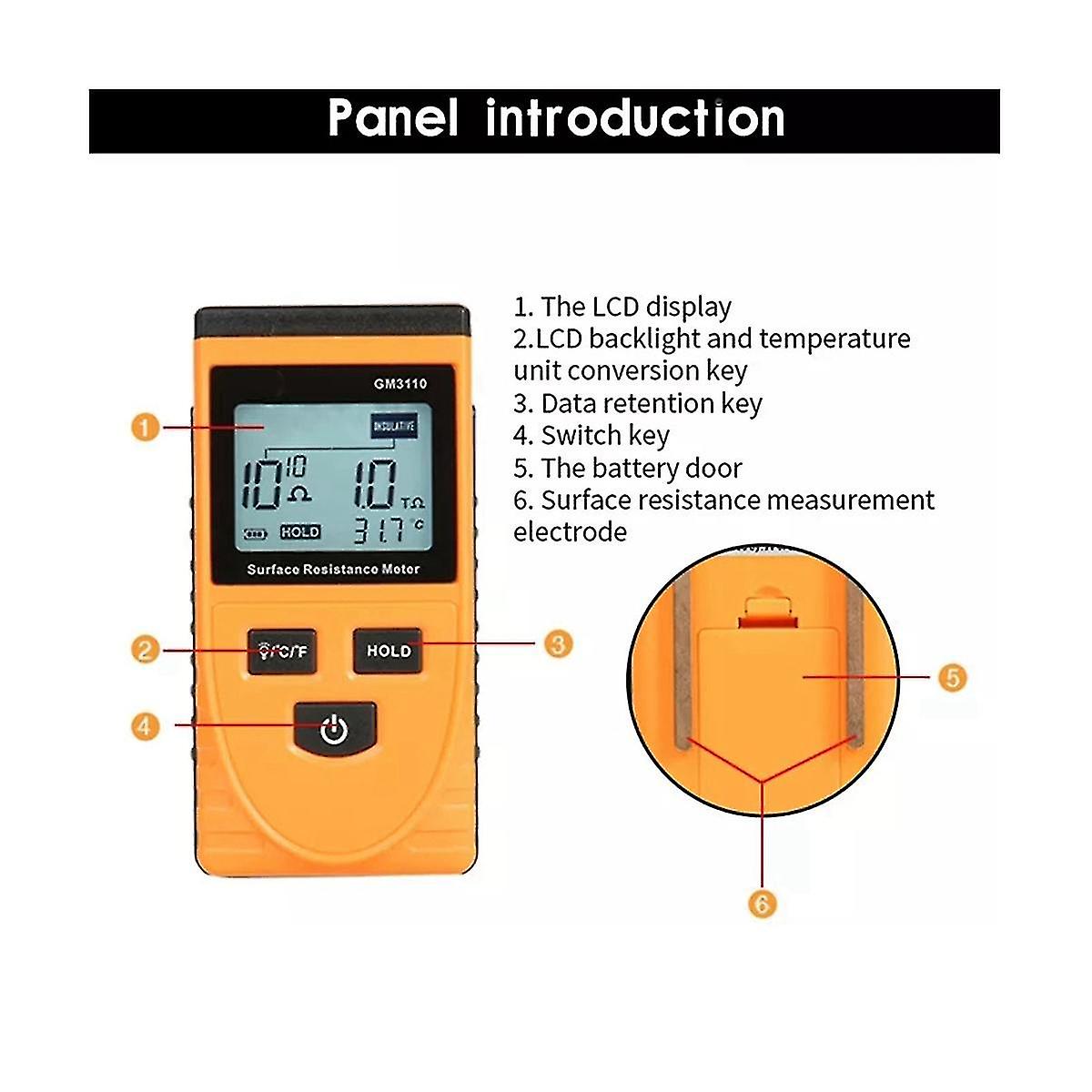 Gm3110 High Precision Surface Resistance Tester Anti-static Tester ...