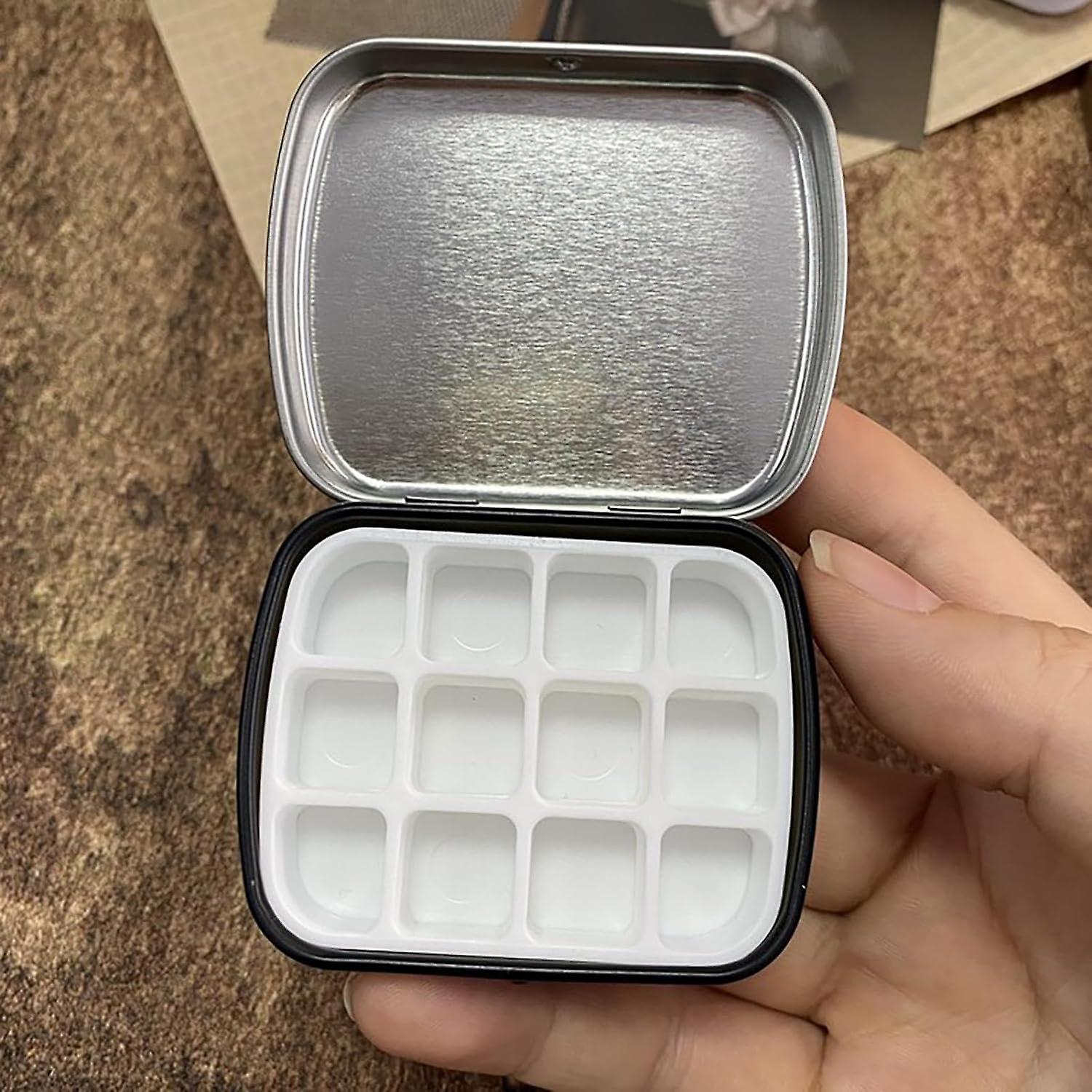 12-Square Mini Watercolor Palette - Small Metal Tin Box for Artsy ...