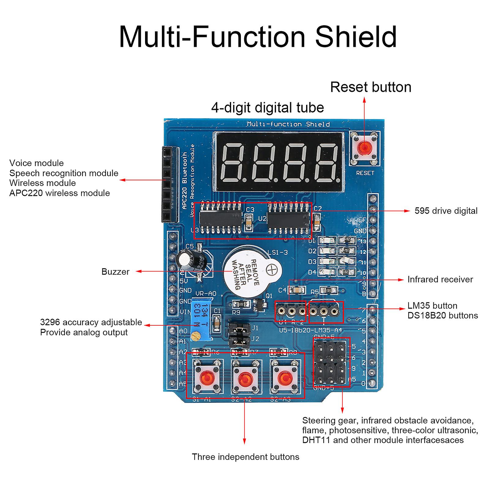 Development Shield Expansion Board Kit with Multifunction Sensors and ...