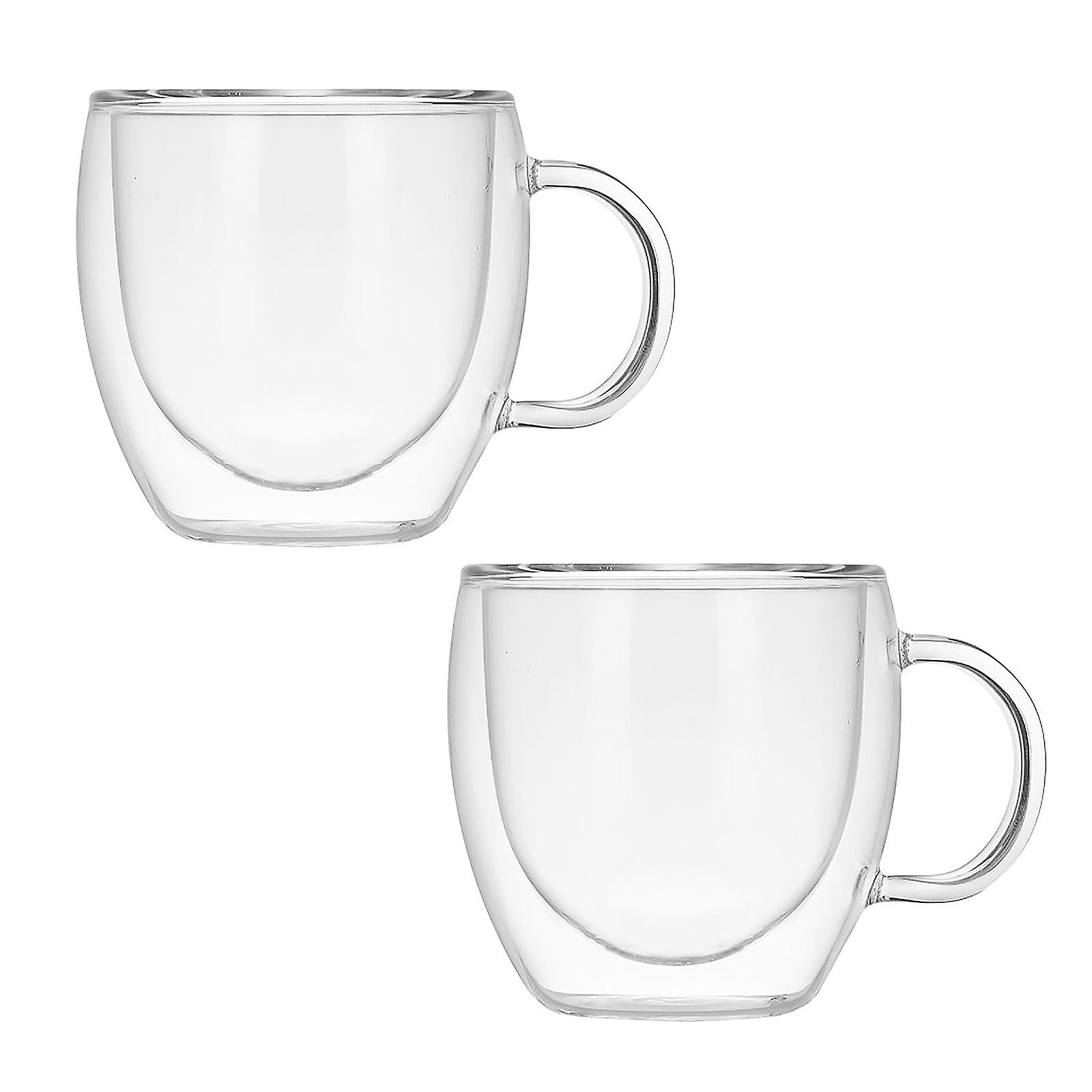 2Pcs Glass Coffee Mugs Multipurpose Large Capacity Safe Transparent ...