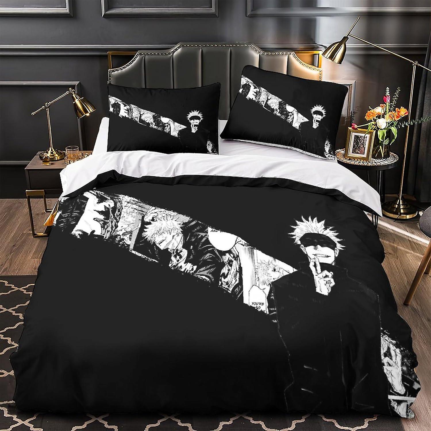 Kids Anime Satoru Gojo Bedding Set Chic Cherry Blossom Bedding Duvet ...