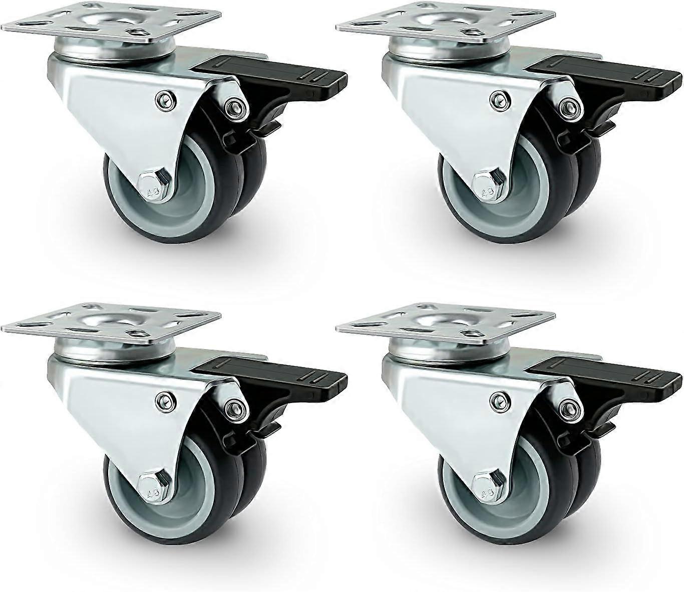 4 x furniture castors with beach chair brake castors double wheel lawn ...