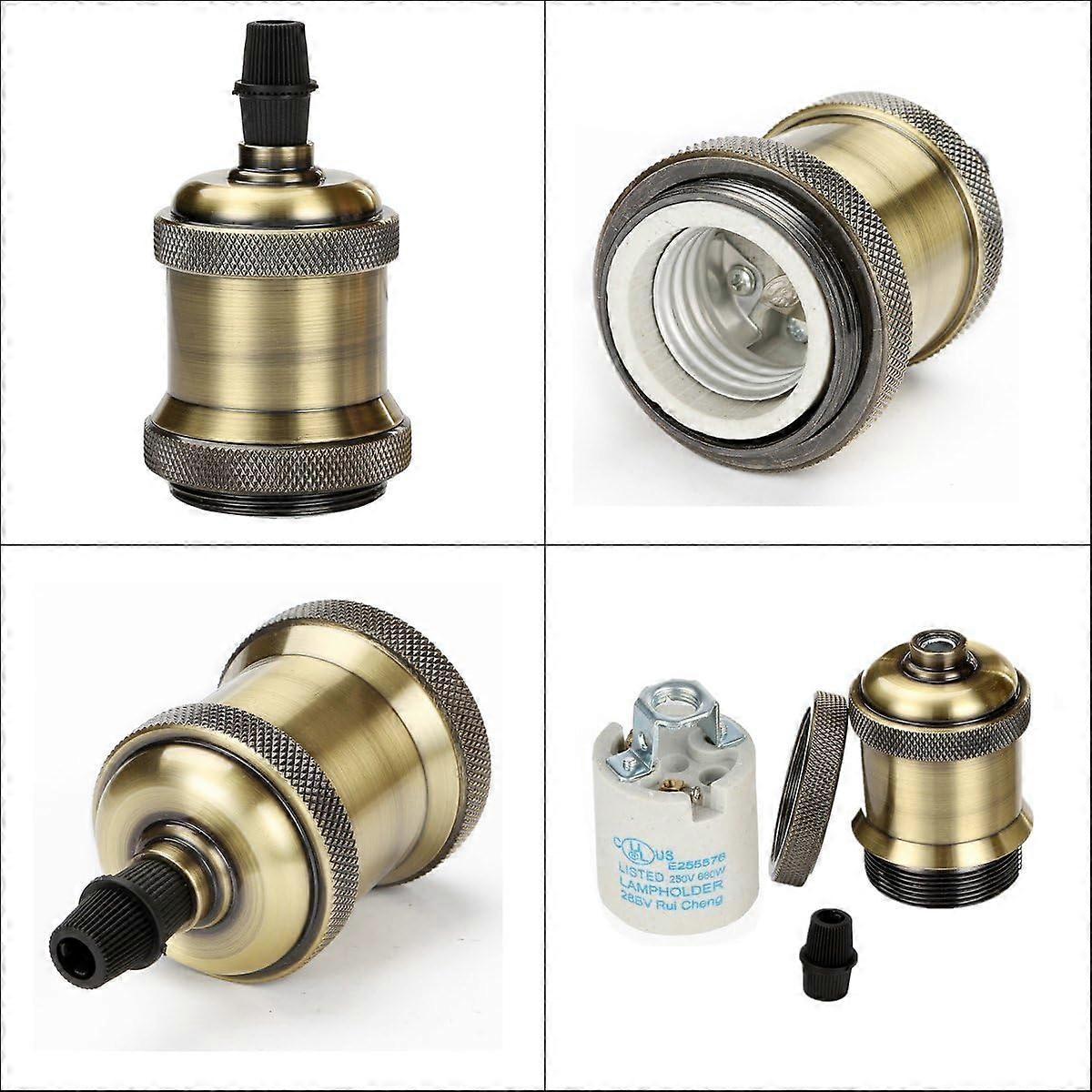 LED Lighting 6 Pack E27 Vintage Light Bulb Solid Ceramic Socket Lamp ...