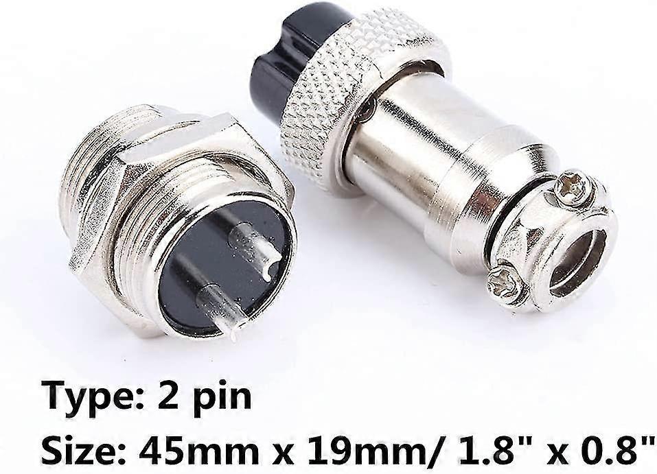 Gx16 Aviation Plug Socket 2 Pin Screw Type Male Female Metal Aviation ...