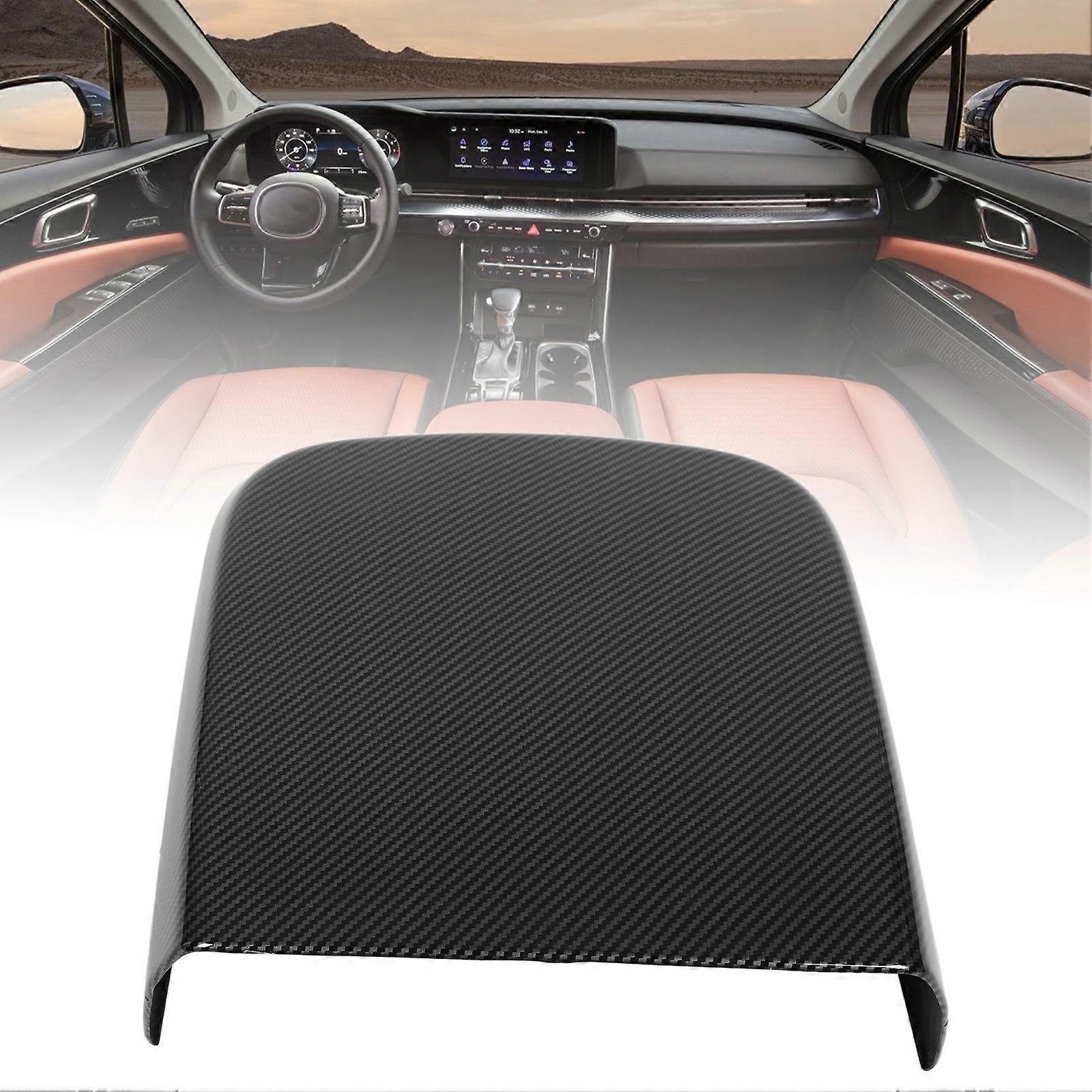 Console Lid Armrest Cover Carbon Fiber Style Center Box Lid Protector Glossy Black Replacement ...