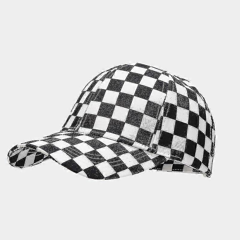 Black & White Checkerboard Baseball Cap Spring & Summer Sun Hat ...