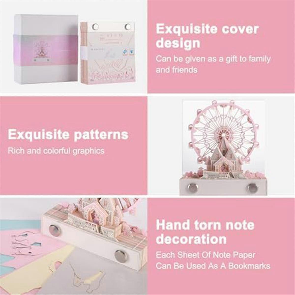 3D Notepad Desk Calendar with Lights, 2024 Calendar 3D Notepad Artopad ...