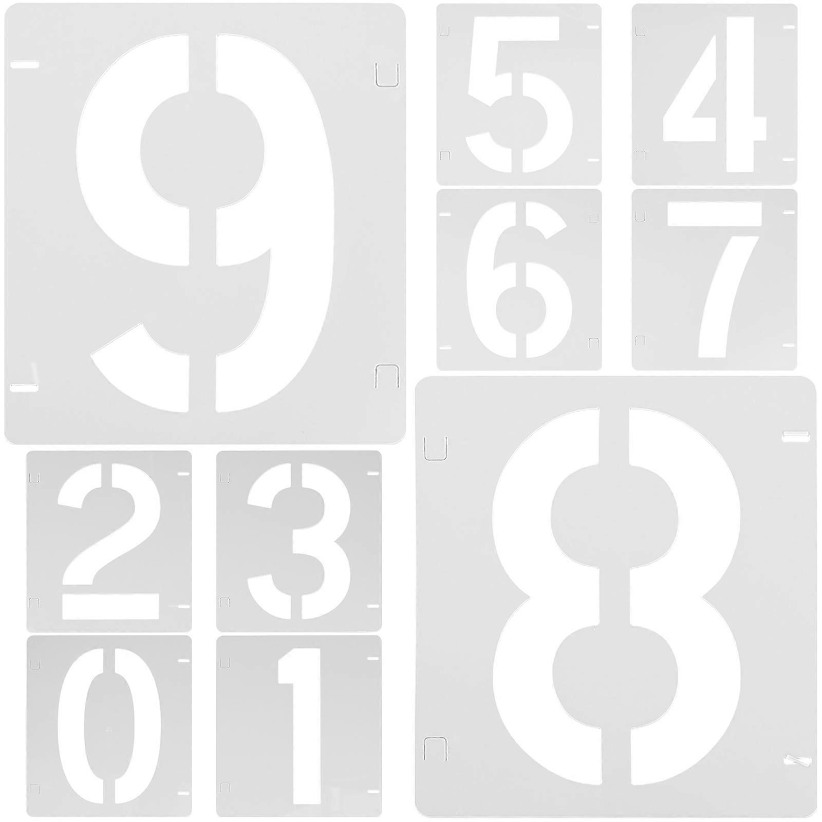 10 Sheets Numbers Stencils for Painting Plastic Painting Stencils ...