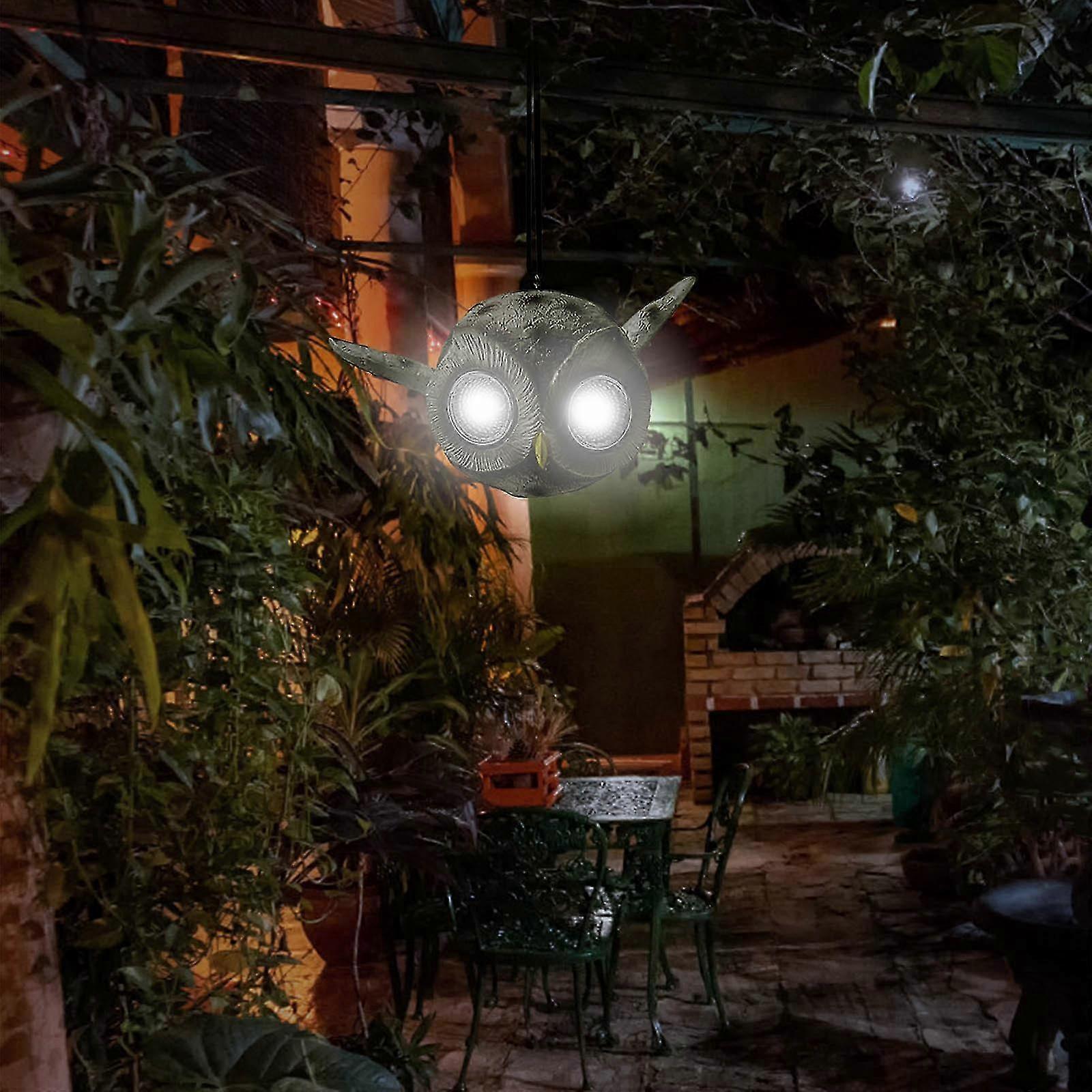 Statue Of Solar Powered Rope Owl Garden Statue Outdoor Light Solar LED ...