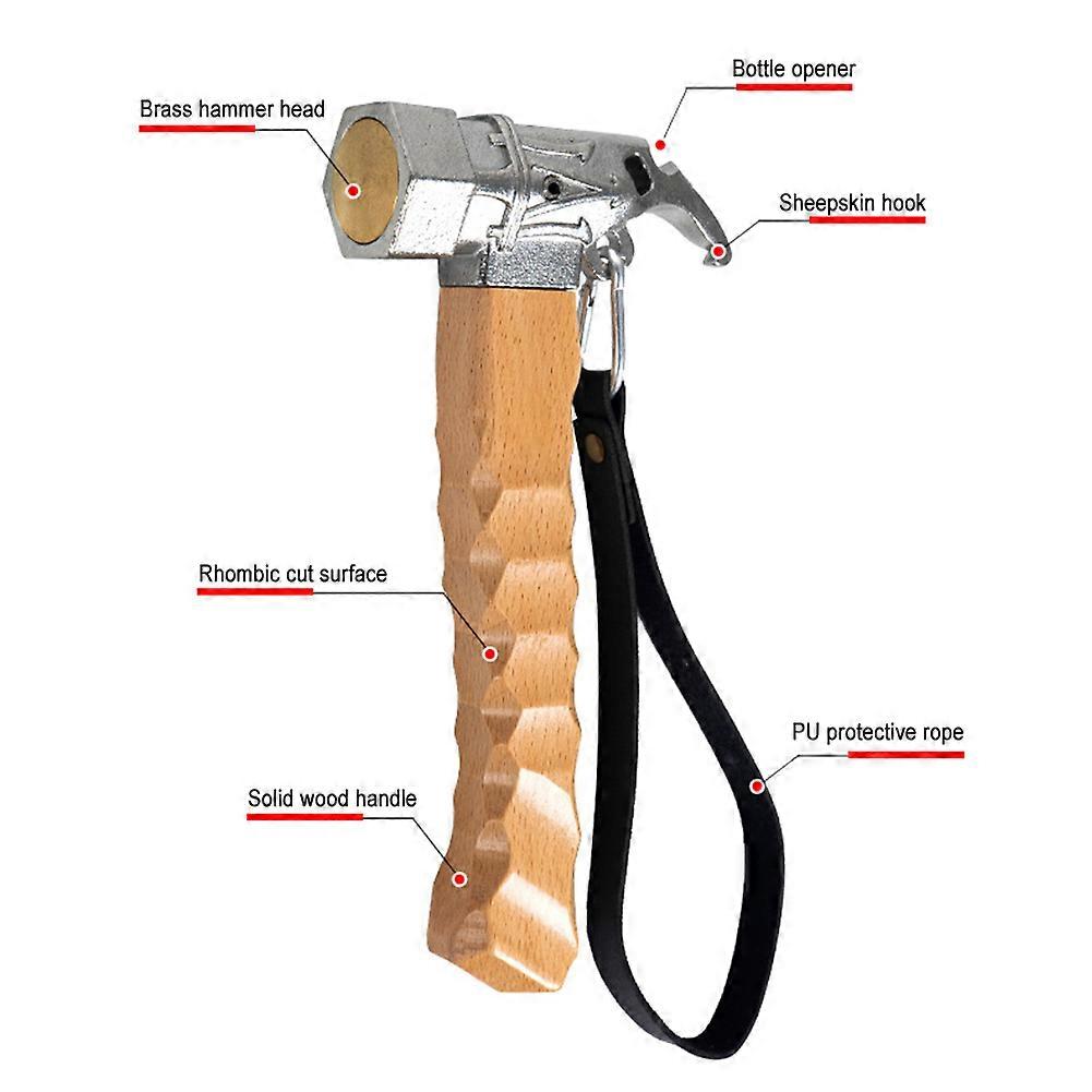 Solid-Wood Handle Double Headed Small-Hammer Heavy Duty Lightweight The ...