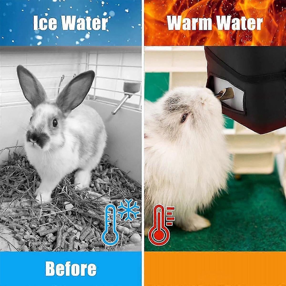 Heated Rabbit Water Bottle, 32 Oz No Drip Water Bottle for Rabbits ...
